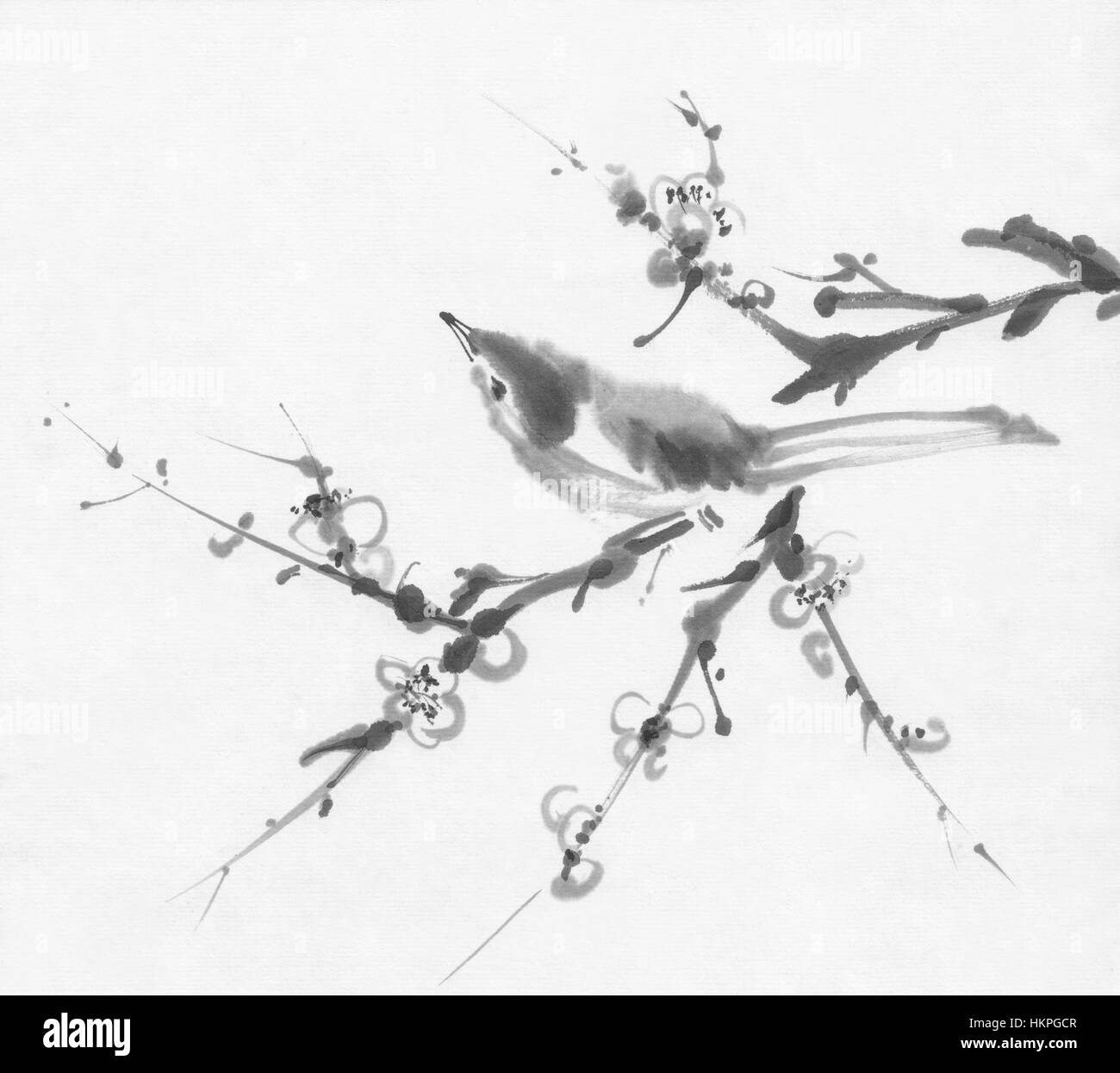 Bird chinese painting hi-res stock photography and images - Alamy