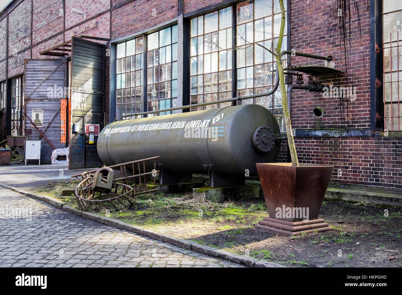 Old train shed exterior now used for events at the old Tempelhof train ...