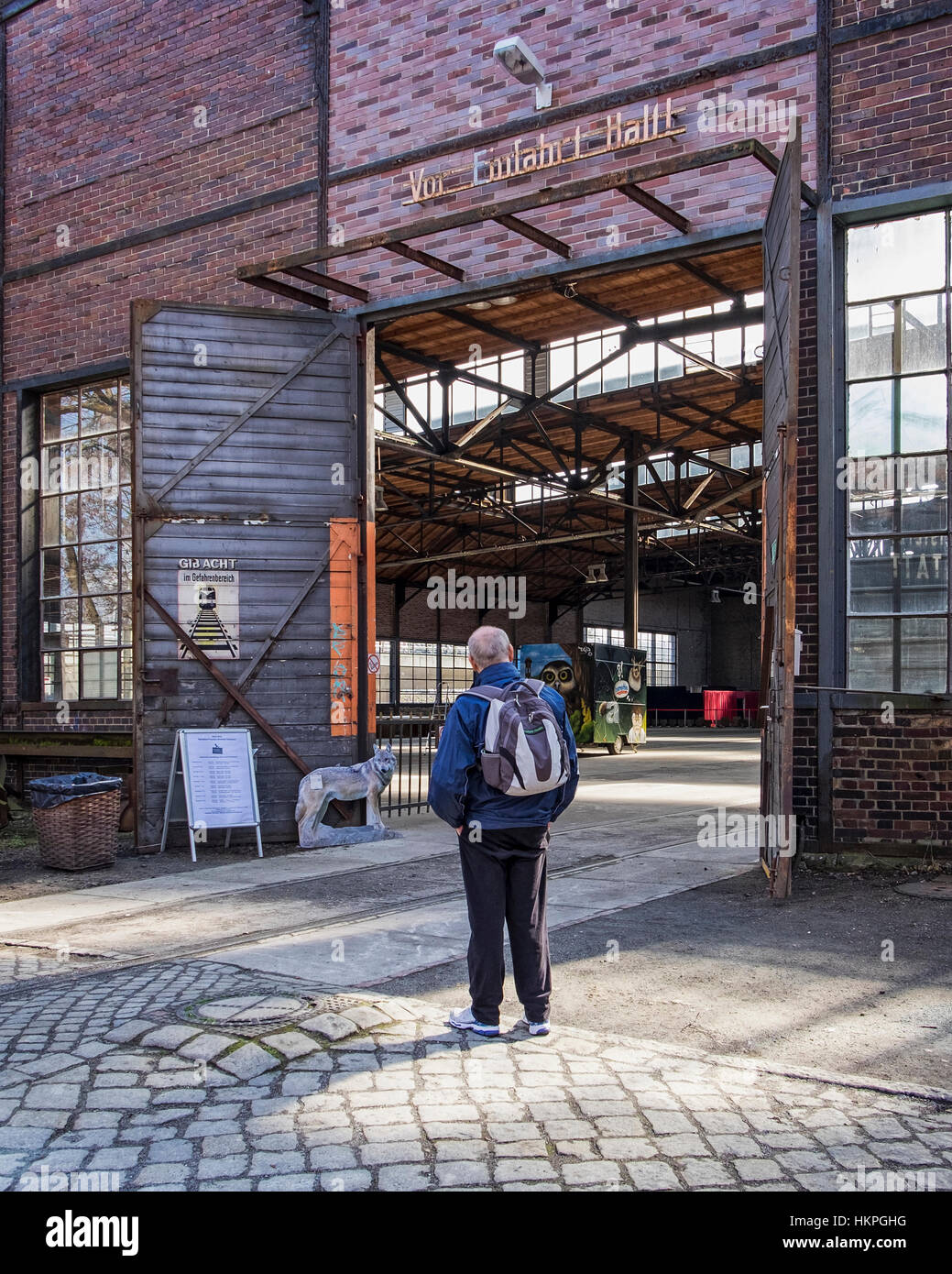 Old train shed exterior now used for events at the old Tempelhof train ...