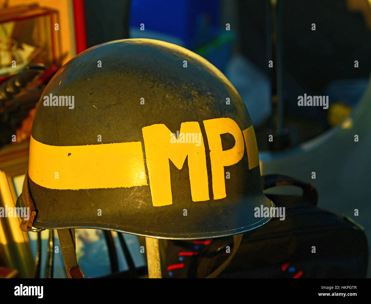 USA WWII GI Military Police steel protective helmet Stock Photo - Alamy