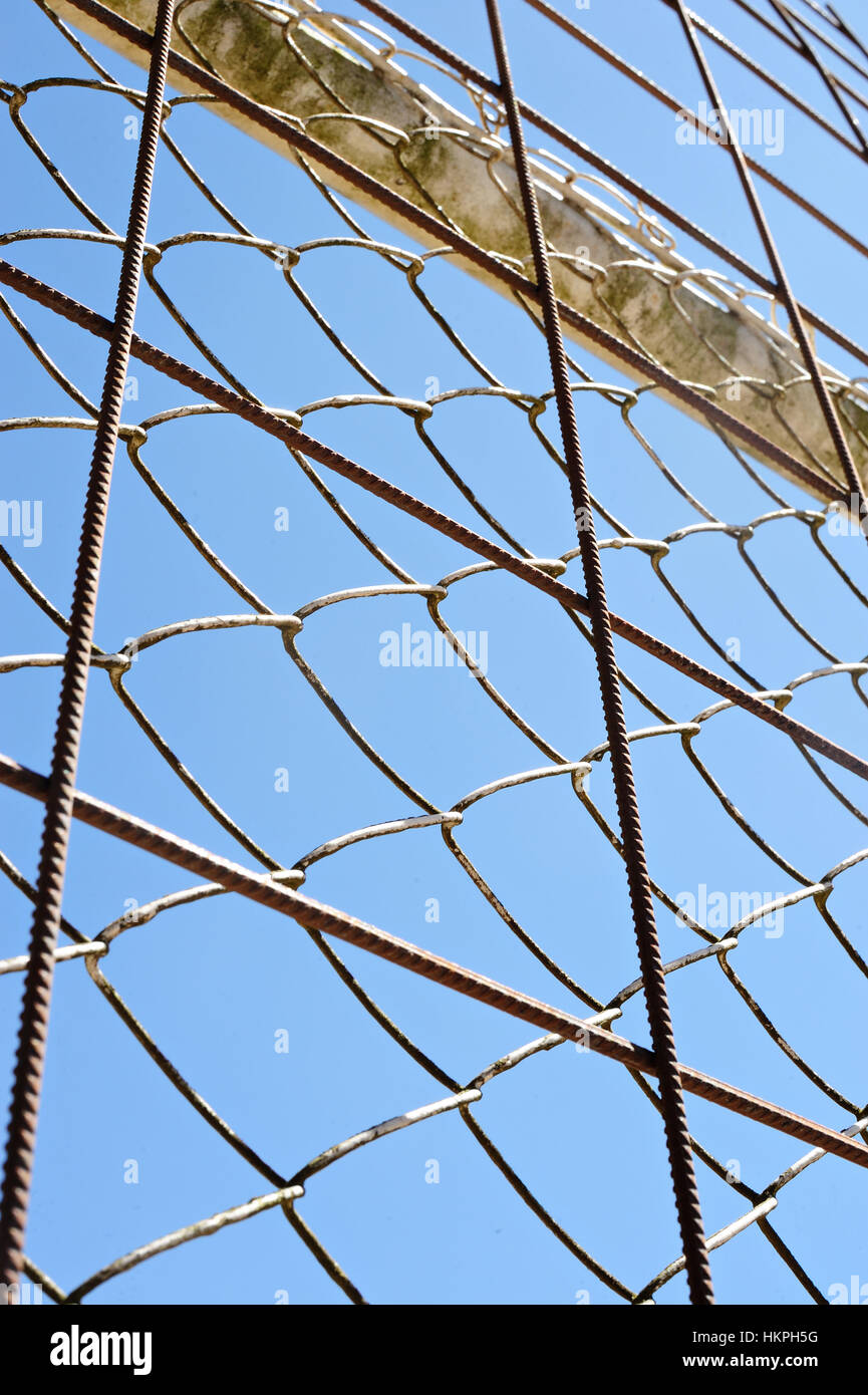 Blue metal fence hi-res stock photography and images - Alamy