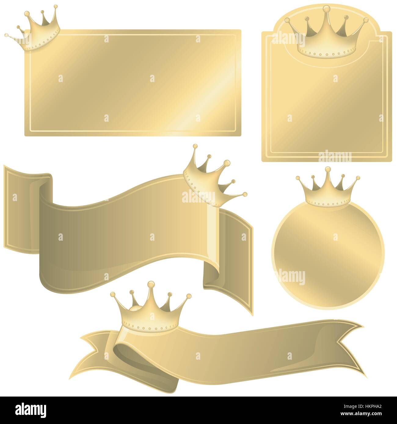 Golden Crown Labels Stock Vector Image & Art - Alamy