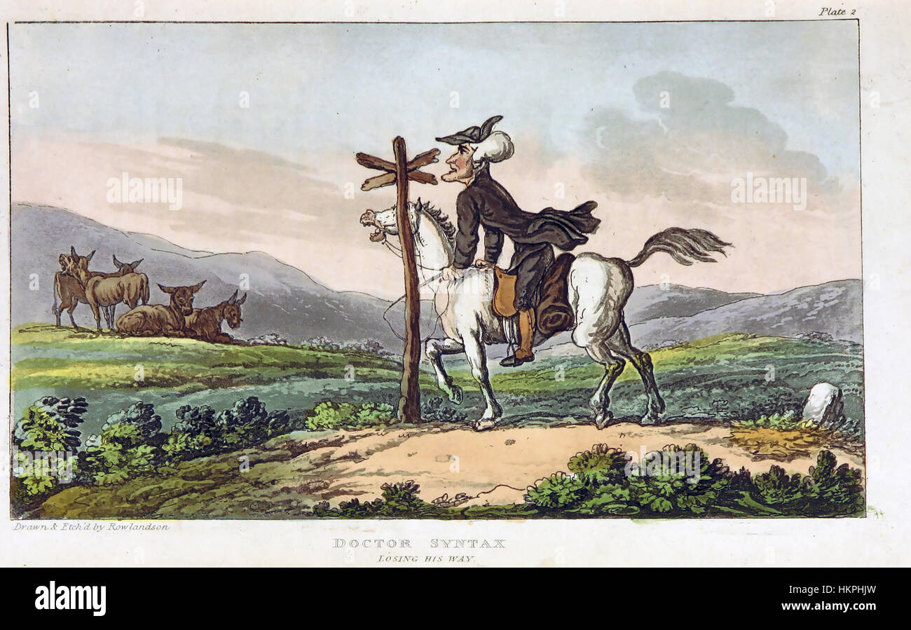 DR SYNTAX LOOSING HIS WAY Cartoon by Thomas Rowlandson in William ...