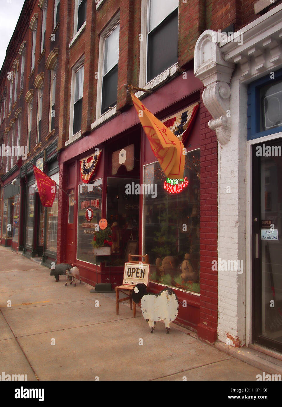 Waterloo, New York, USA. January 11, 2017. View of some of the small ...