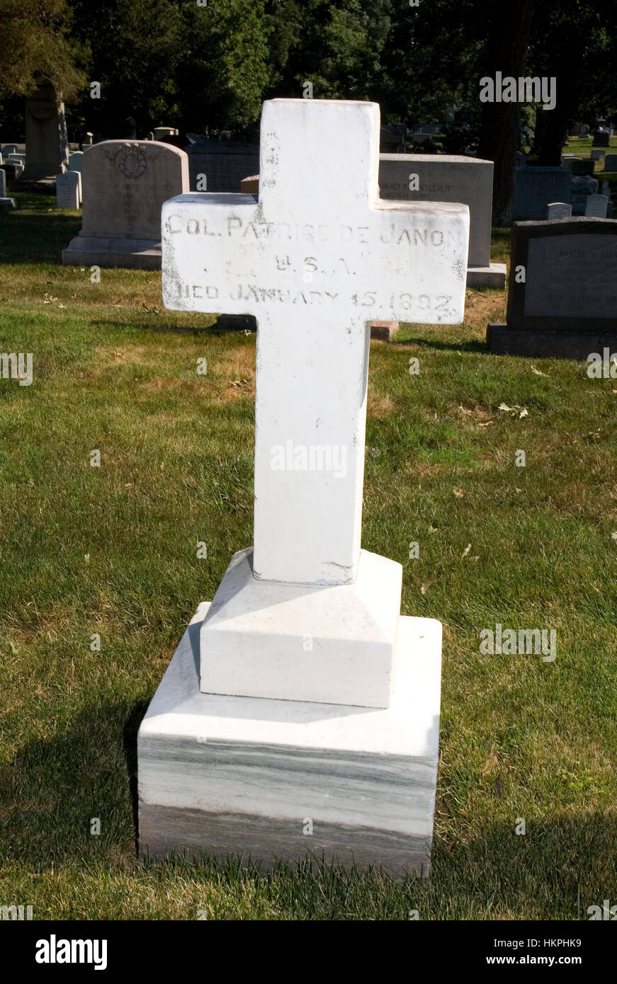 Marker for a grave in Arlington National Cemetery from the 1800s Stock ...