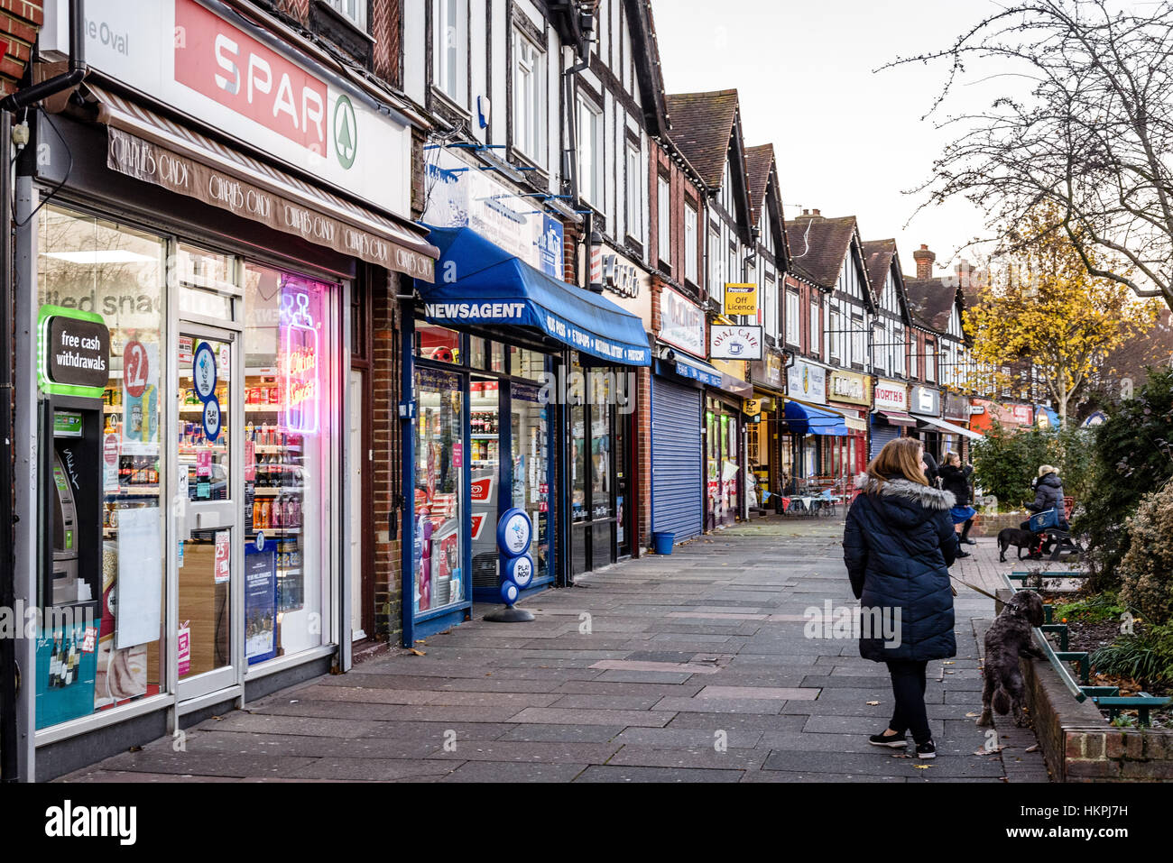 Shopping Parade, The Oval, Sidcup, Kent Stock Photo - Alamy