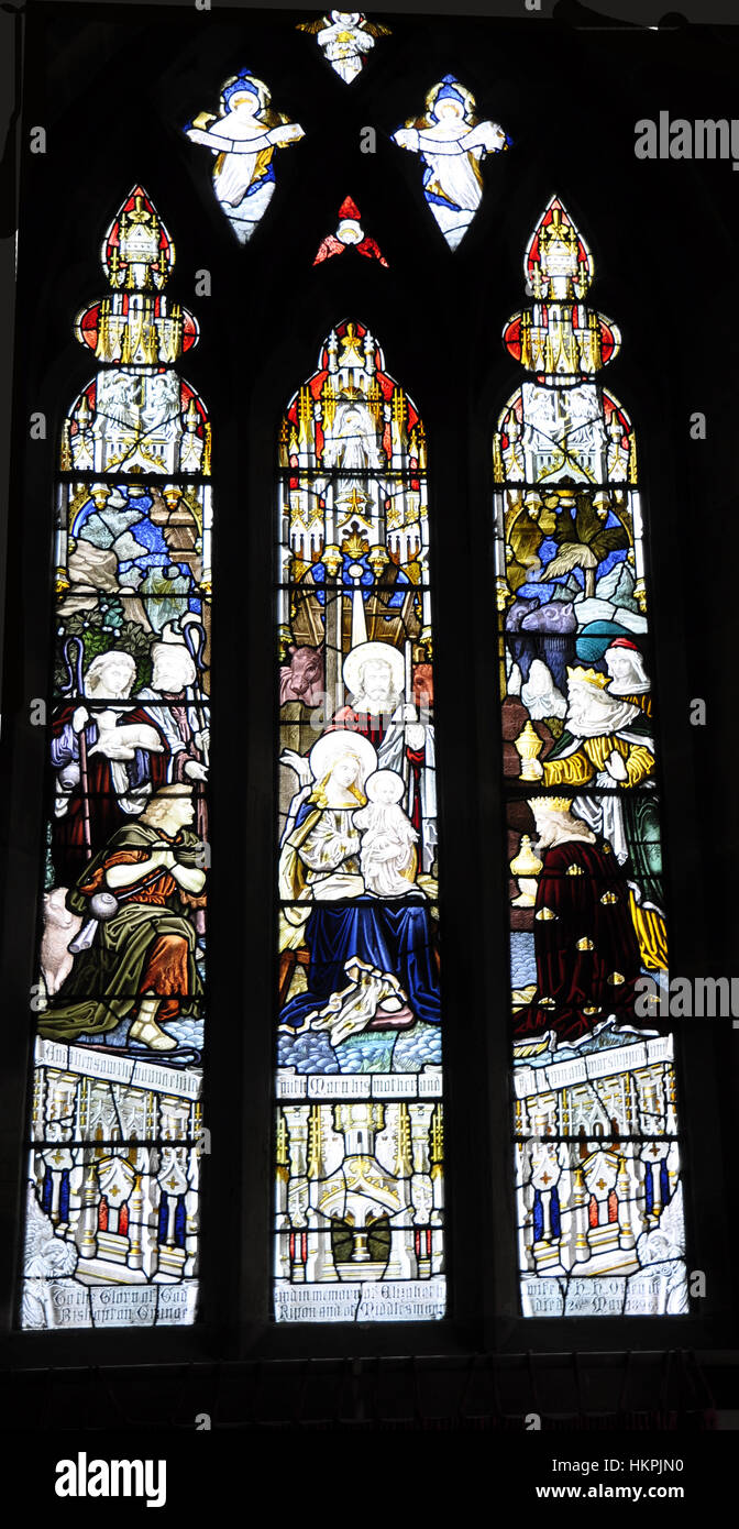 stained glass window st chads church middlesmoor north yorkshire Stock ...