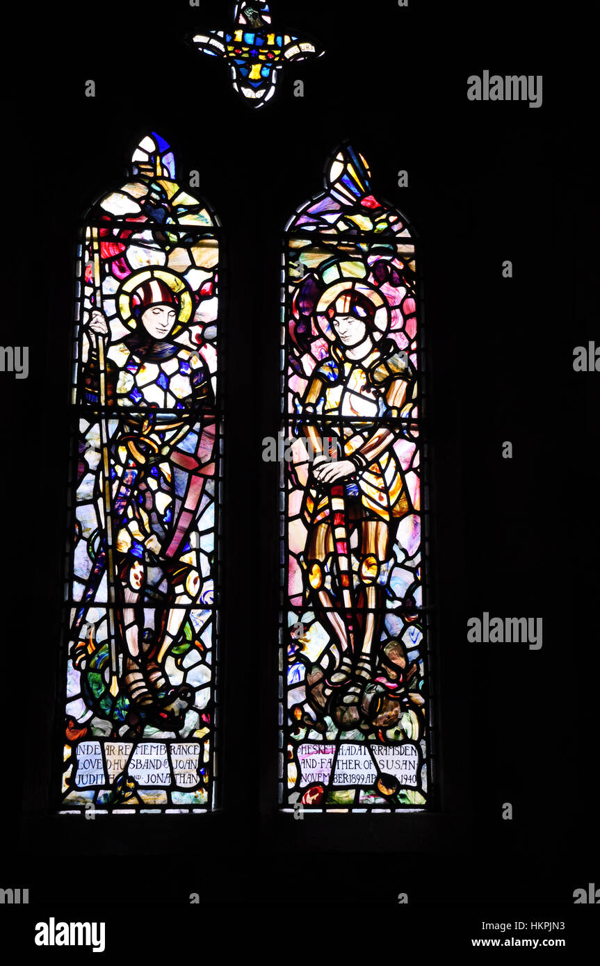 stained glass window st chads church middlesmoor north yorkshire Stock ...