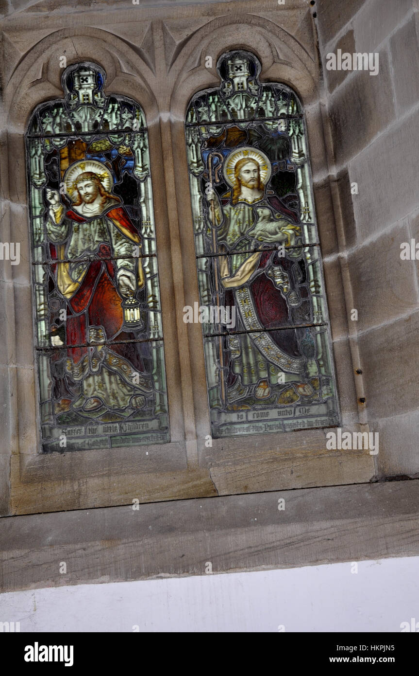 stained glass window st chads church middlesmoor north yorkshire Stock ...