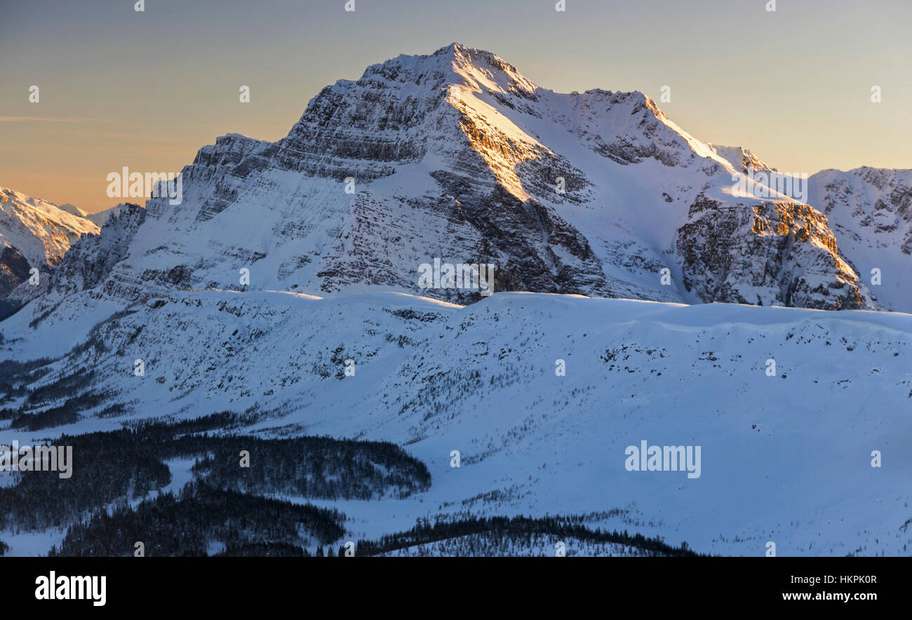 Scenic Winter Landscape Snow Covered Monarch Mountain Peak. Sunset Sky ...