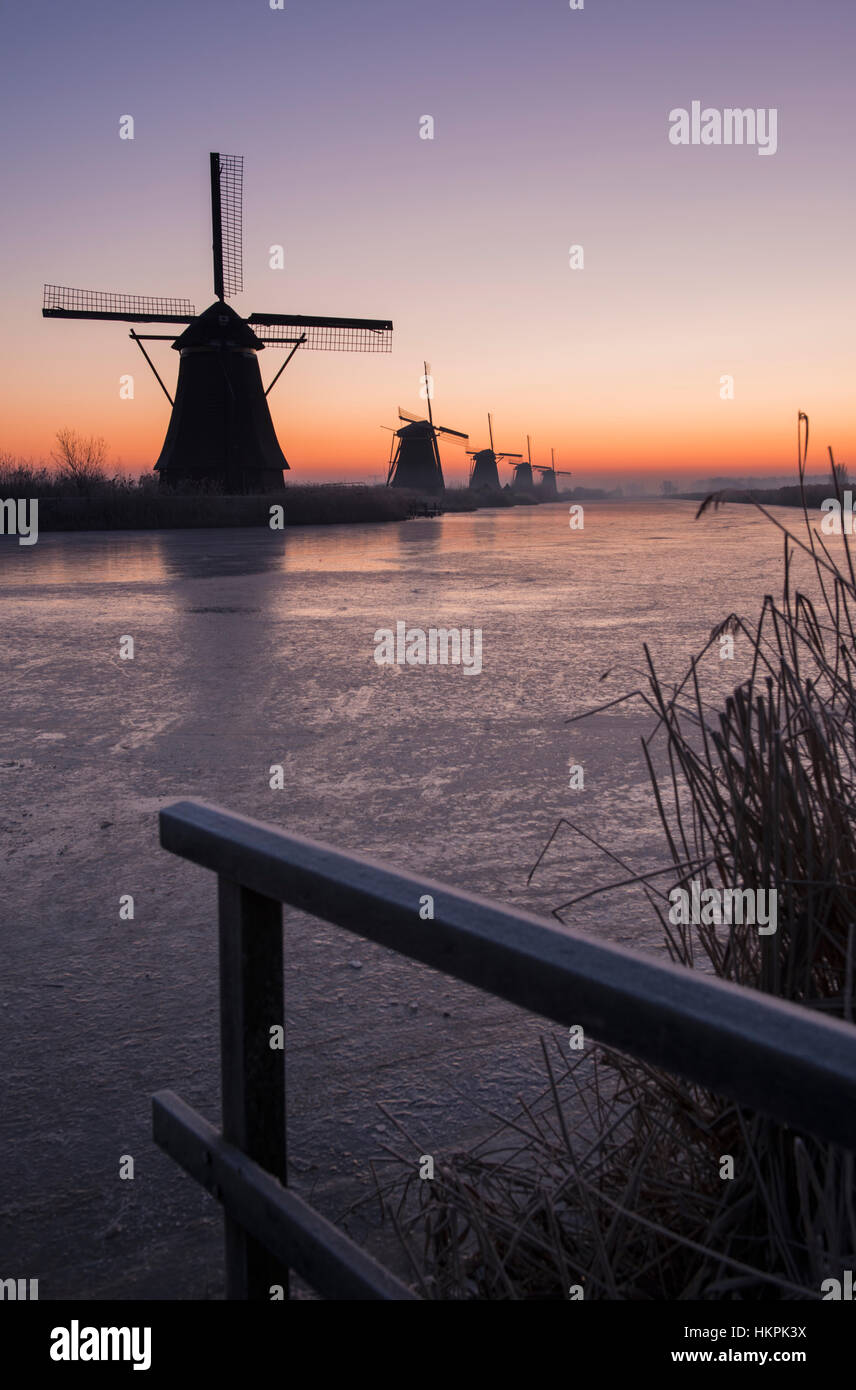 Winter sunrise over windmills hi-res stock photography and images - Alamy