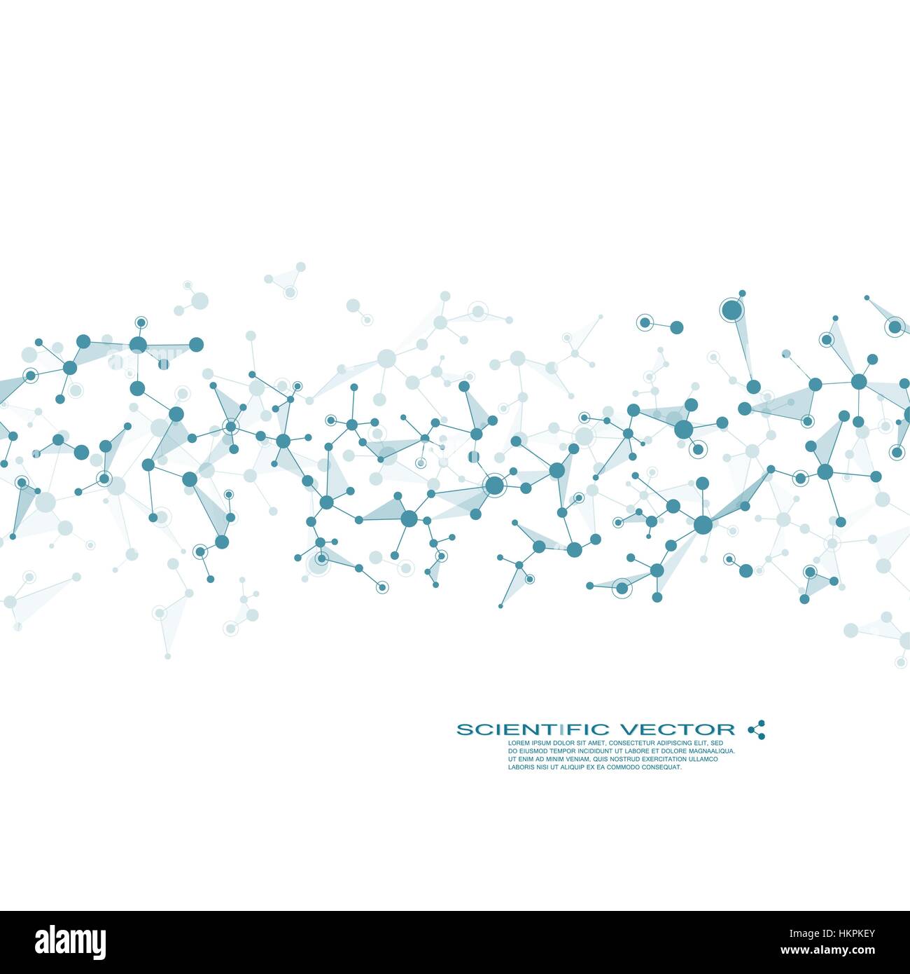Molecule DNA and neurons vector. Molecular structure. Connected lines ...