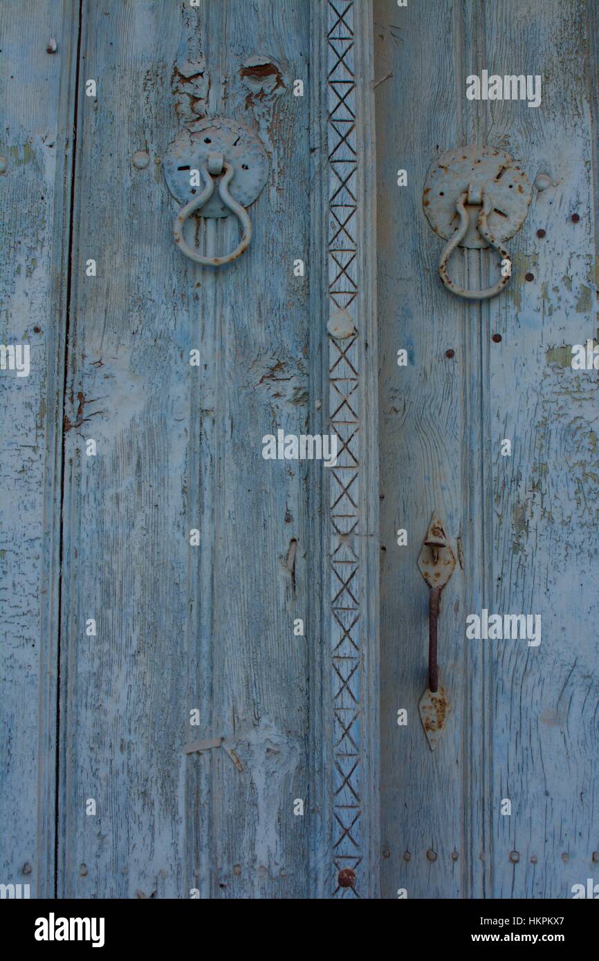 Blue rustic wooden shutter Stock Photo - Alamy