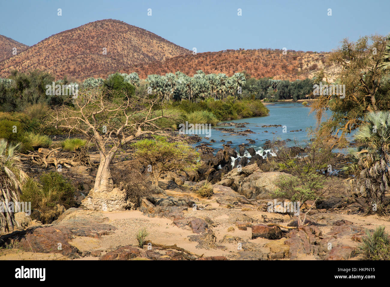 Epupa Waterfalls, also known as Monte Negro Falls, Kunene River ...