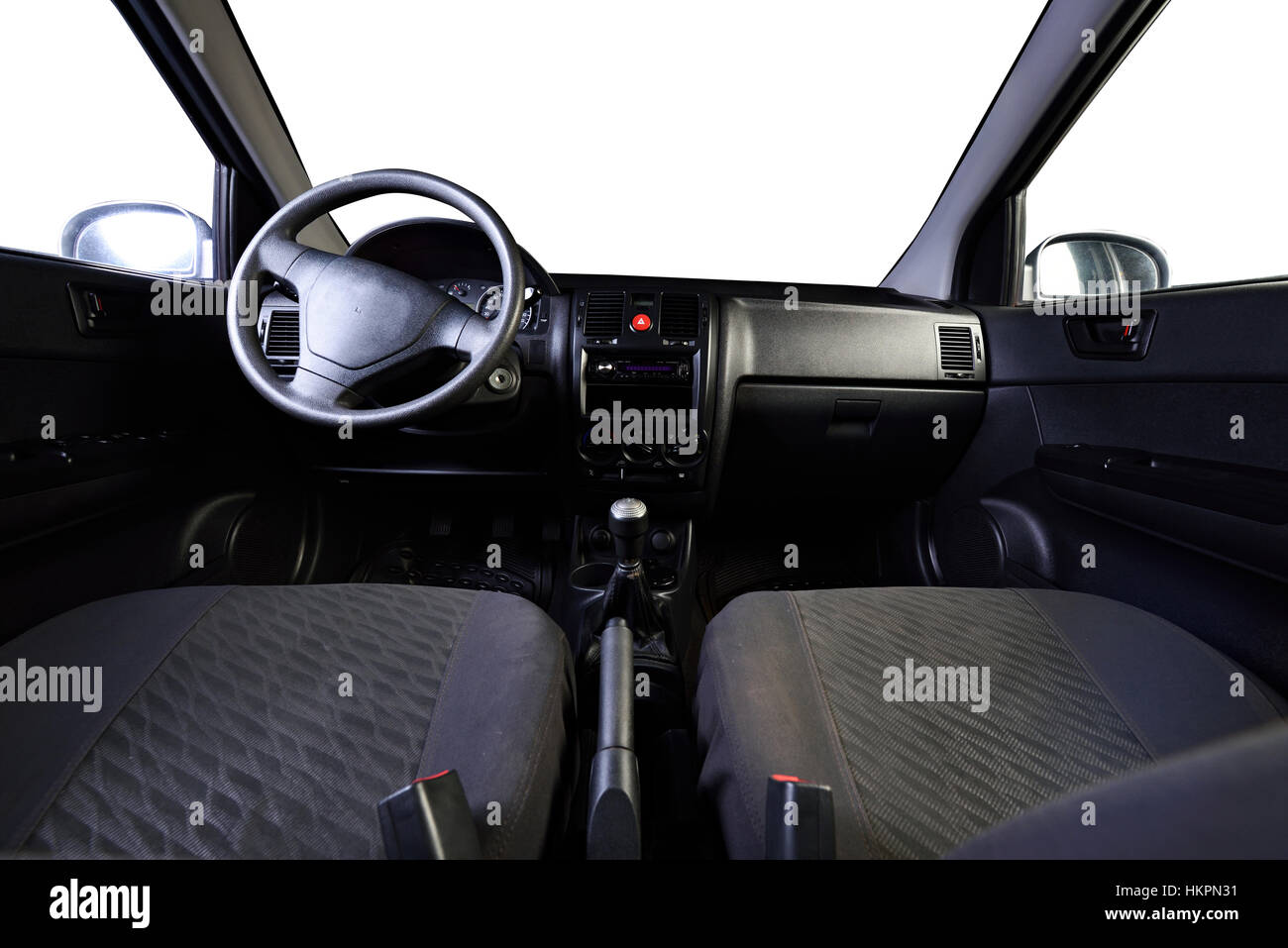 isolated hatchback car dashboard with stereo system Stock Photo - Alamy