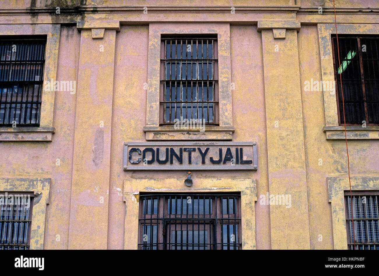 Astoria County jail prison facility bars on windows downtown Astoria ...