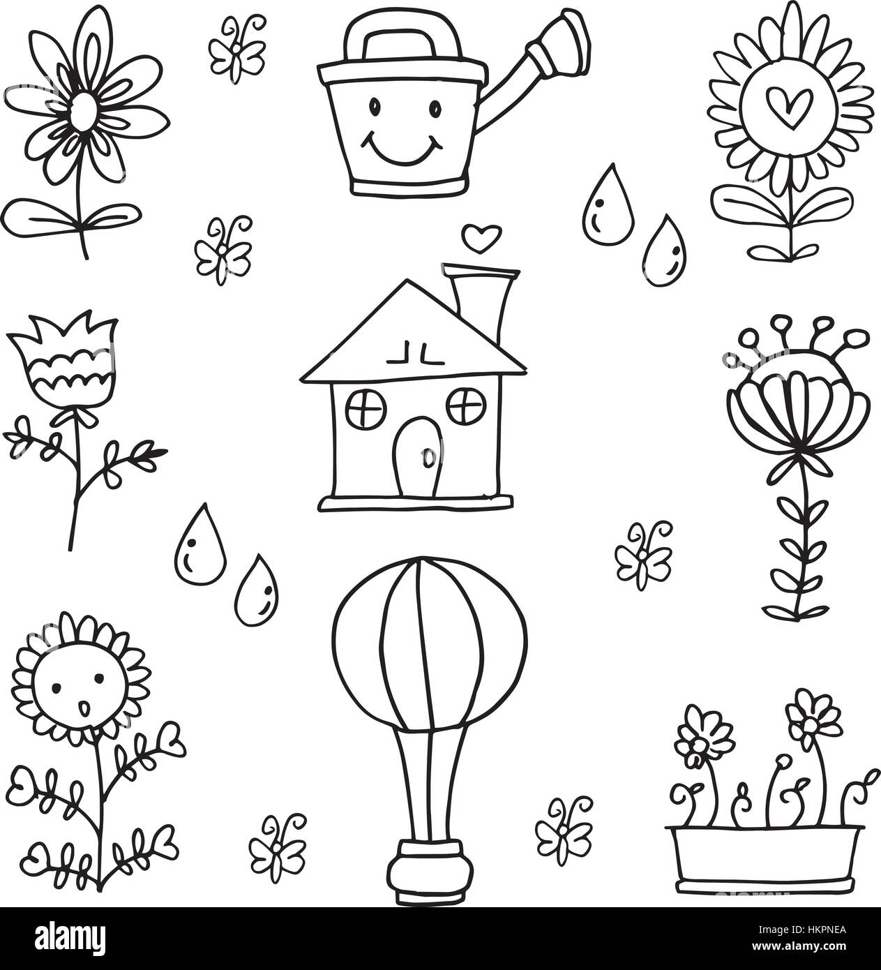 Spring flower theme Black and White Stock Photos & Images - Alamy