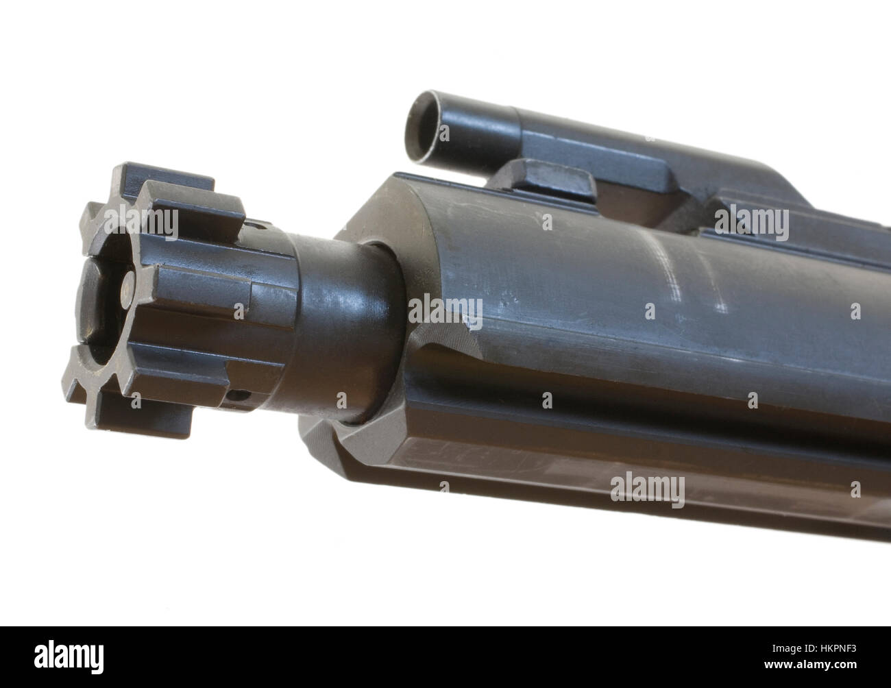 Bolt carrier and bolt from an assault rifle isolated on white Stock ...