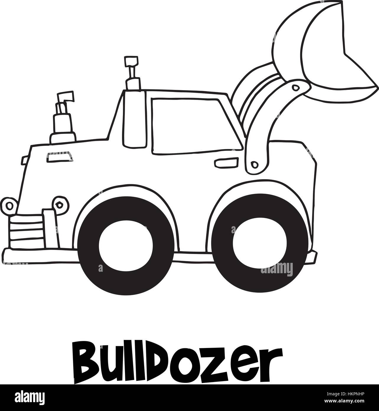 Bulldozer with hand draw vector Stock Vector Image & Art - Alamy