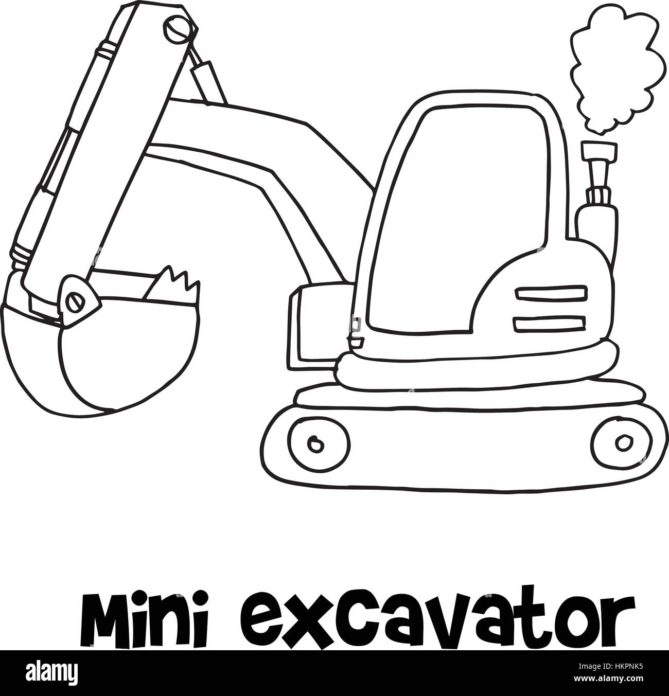 Mini excavator Black and White Stock Photos & Images - Alamy