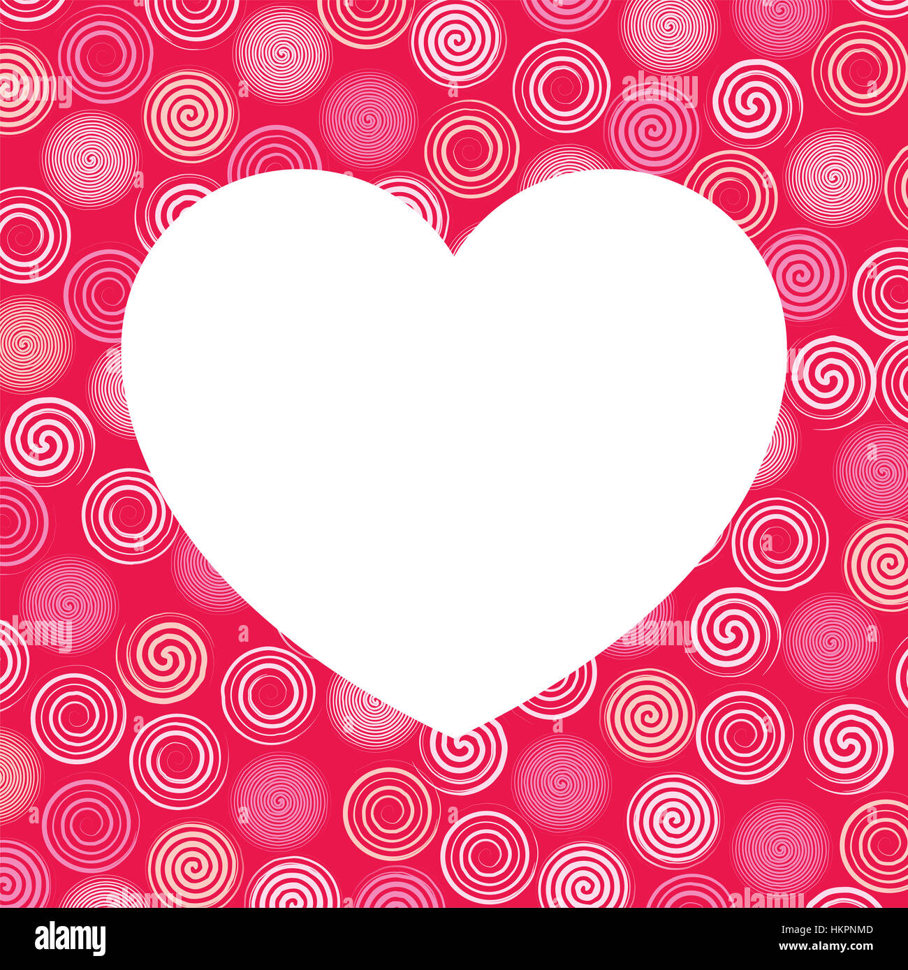 A negative space heart surrounded by colorful circular swirls backgrond ...