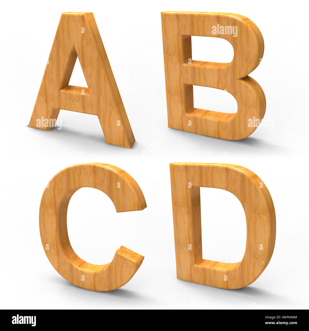 3d rendering wooden grain letter hi-res stock photography and images ...