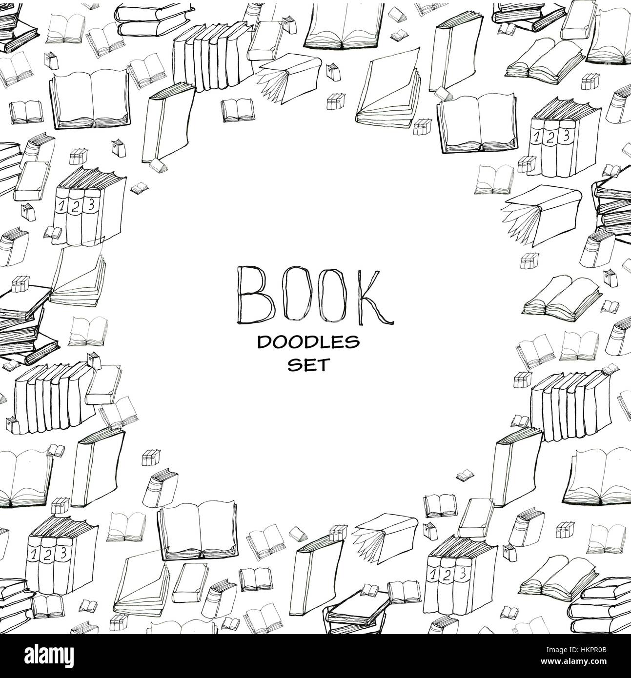 Book doodle frame Stock Vector Image & Art - Alamy