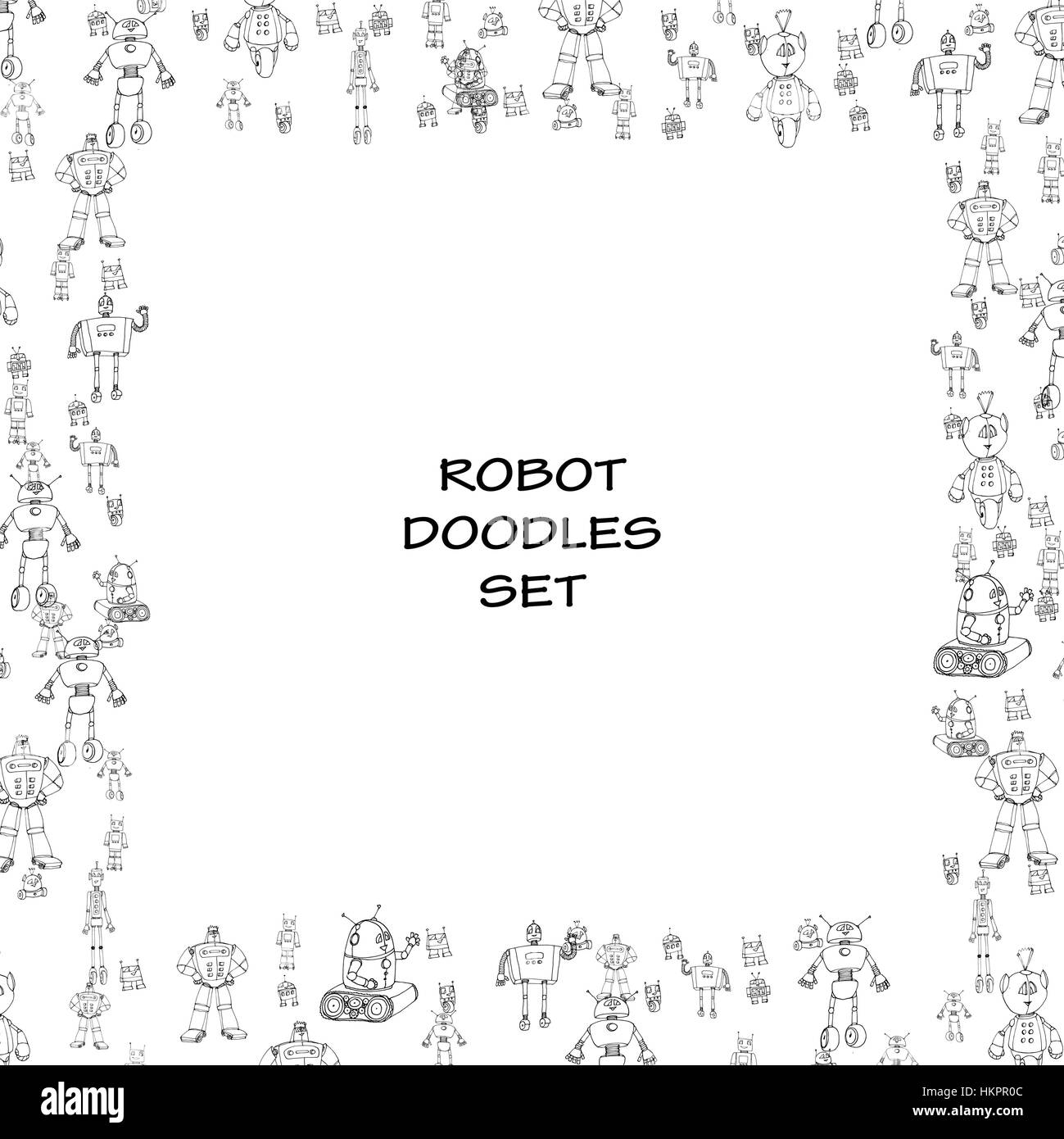 Robot doodle frame Stock Vector Image & Art - Alamy