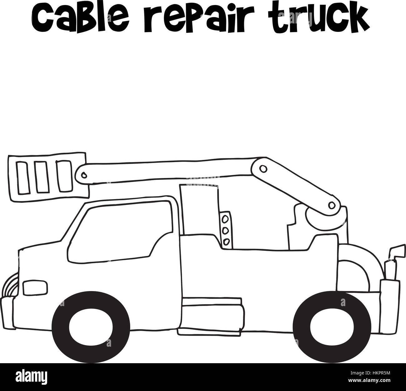 Cable repair truck with hand draw Stock Vector Image & Art - Alamy
