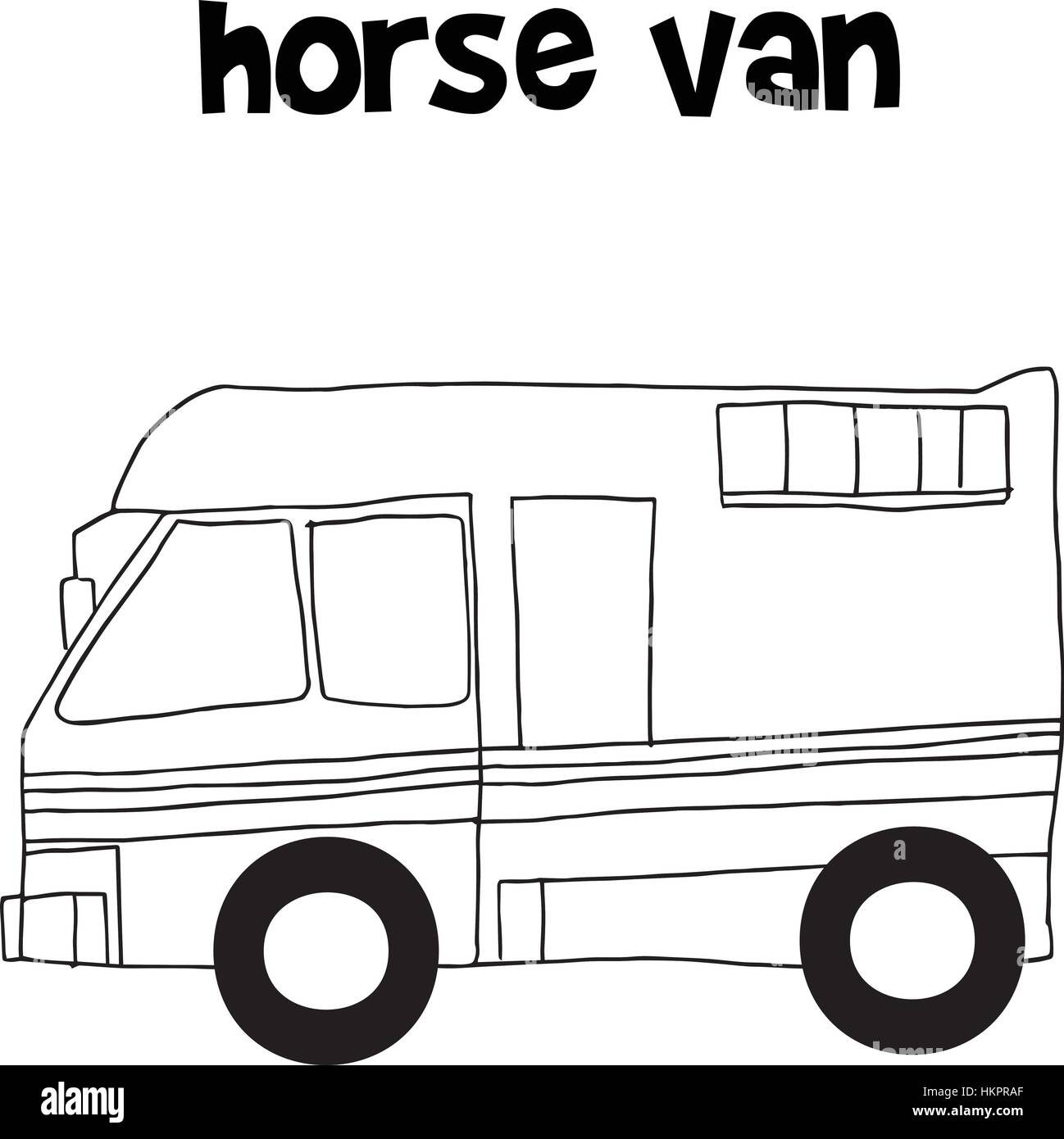 Horse van with hand draw Stock Vector Image & Art - Alamy