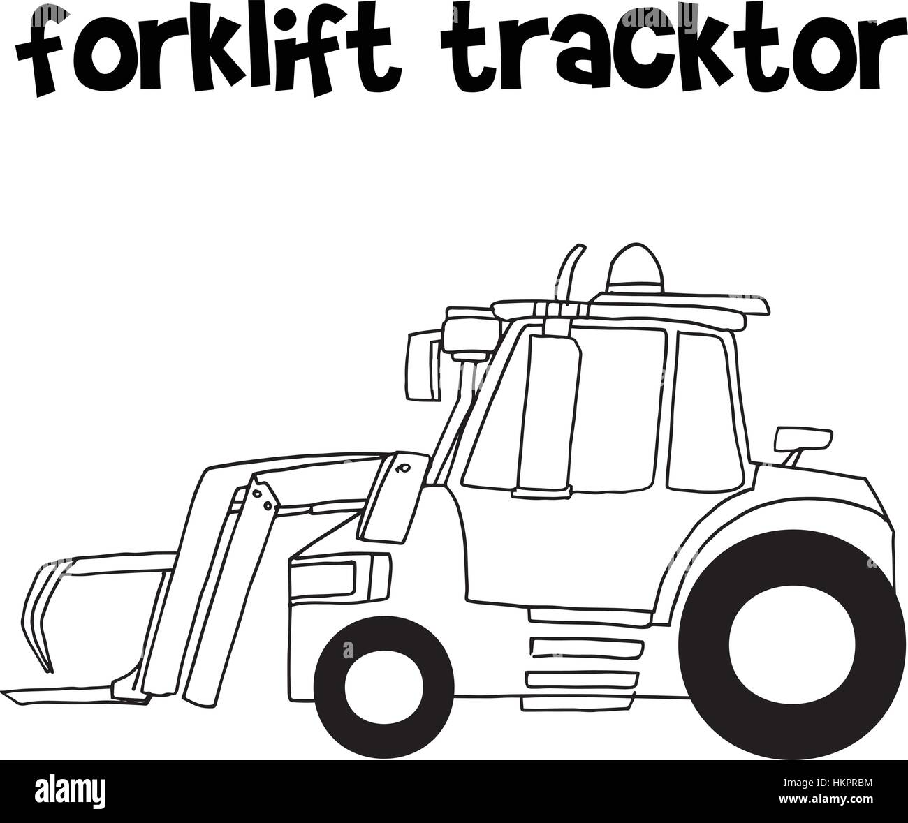 Forklift tracktor with hand draw Stock Vector Image & Art - Alamy