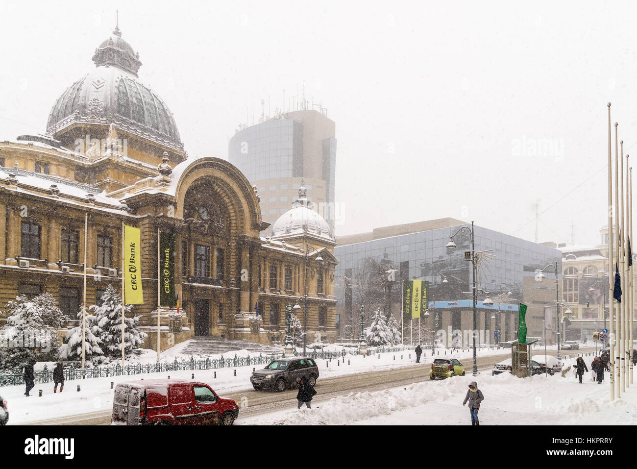 BUCHAREST, ROMANIA - JANUARY 06, 2017: CEC Bank (Casa de Economii si ...