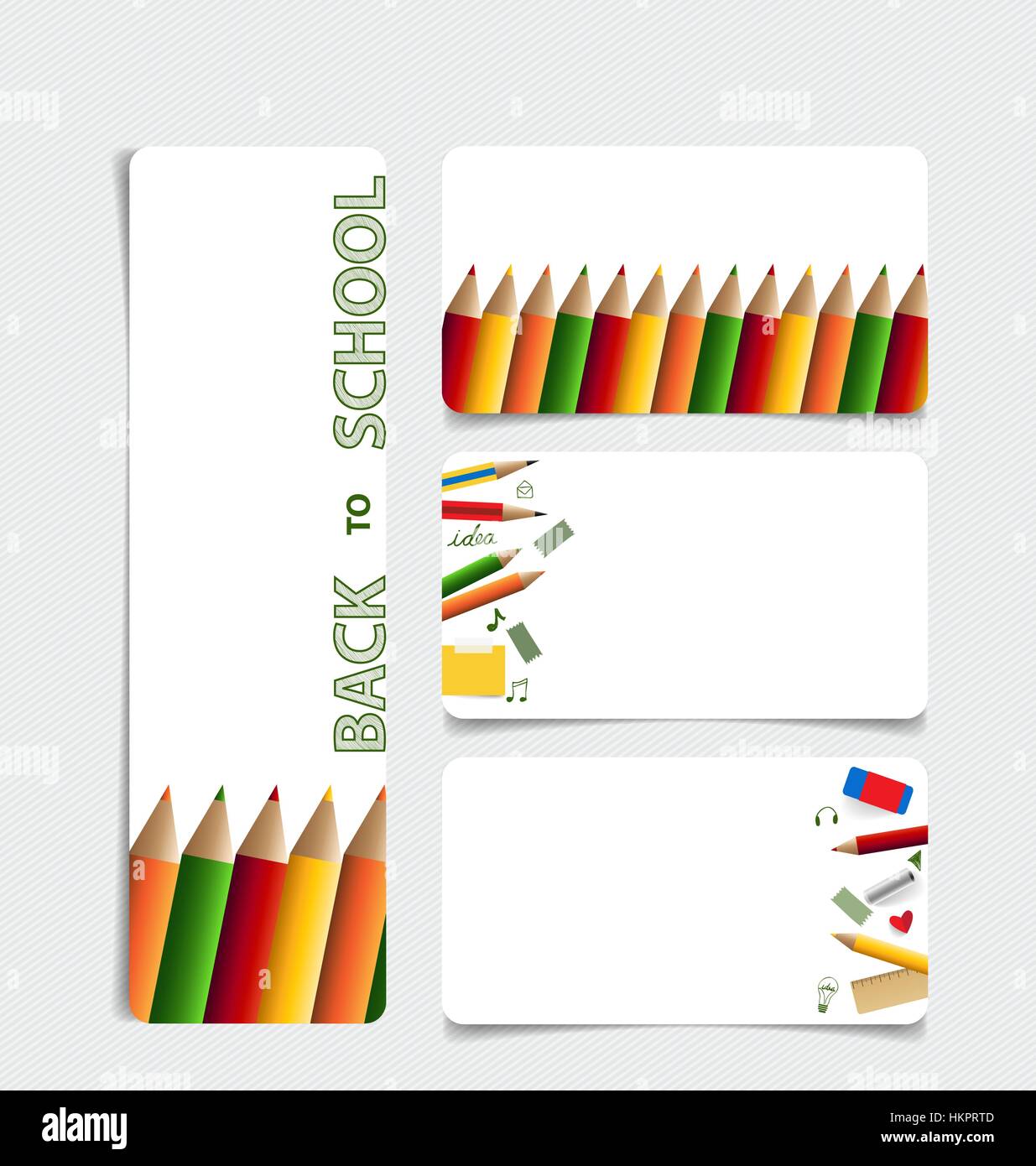 Cute note papers, welcome back to school. Vector illustration Stock ...