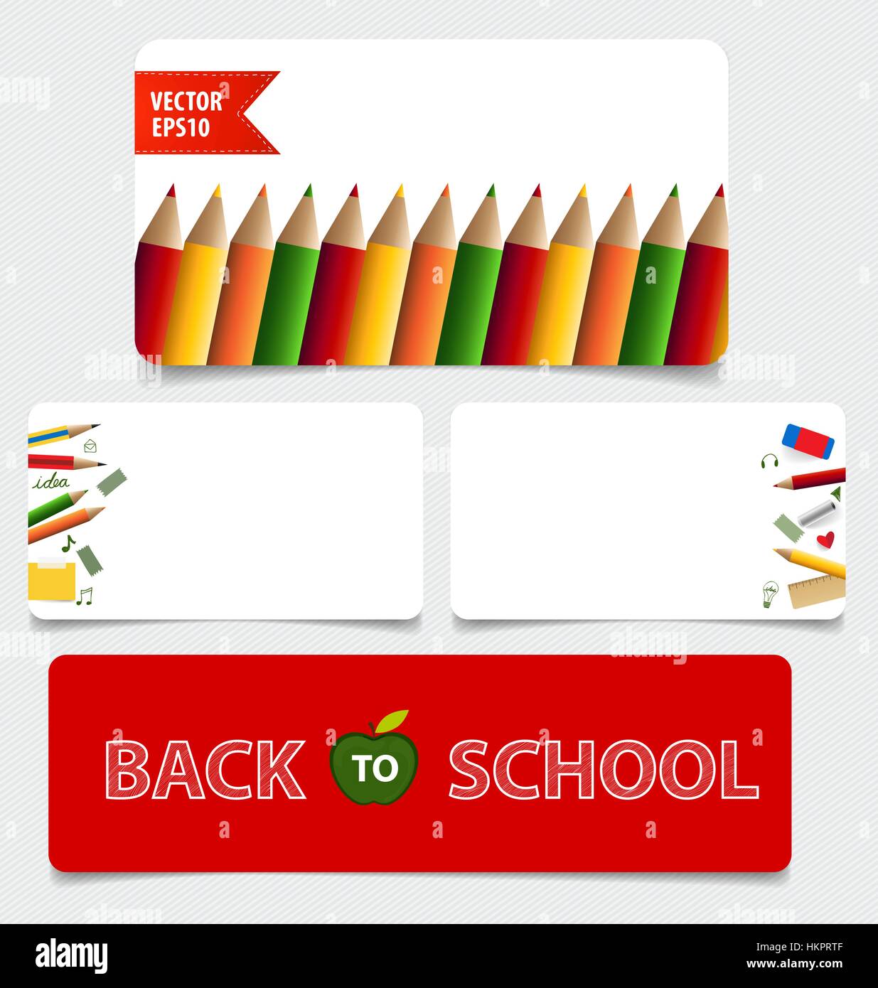Cute note papers, welcome back to school. Vector illustration Stock ...