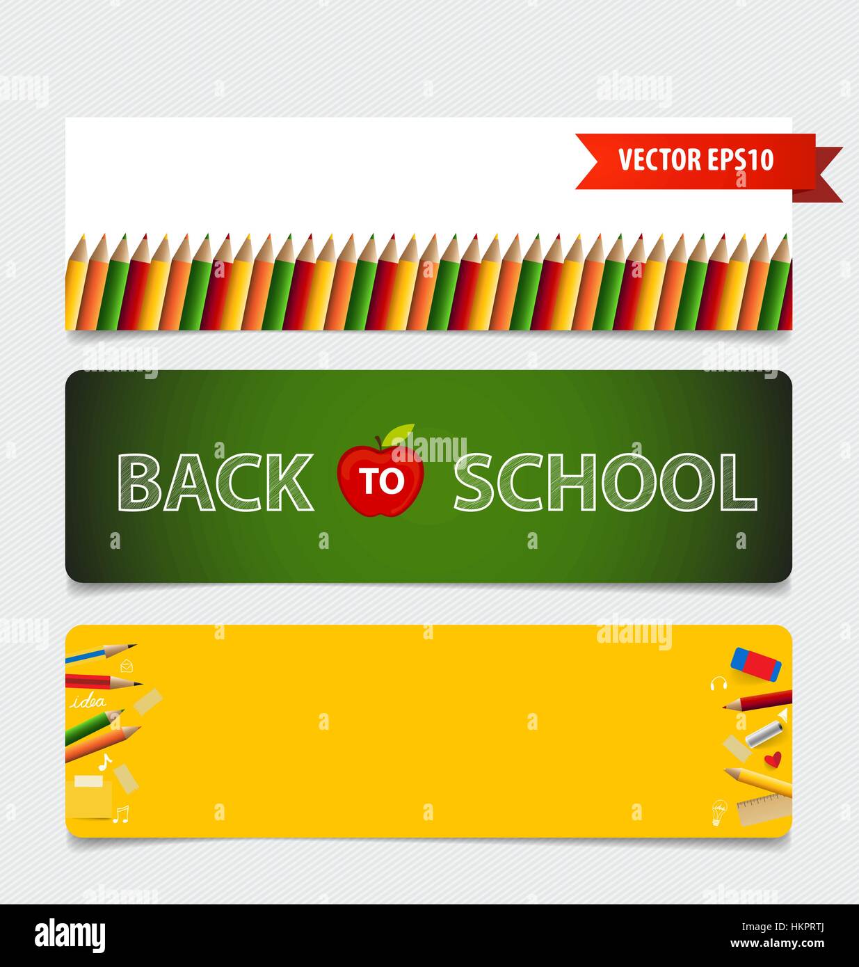 Cute note papers, welcome back to school. Vector illustration Stock ...