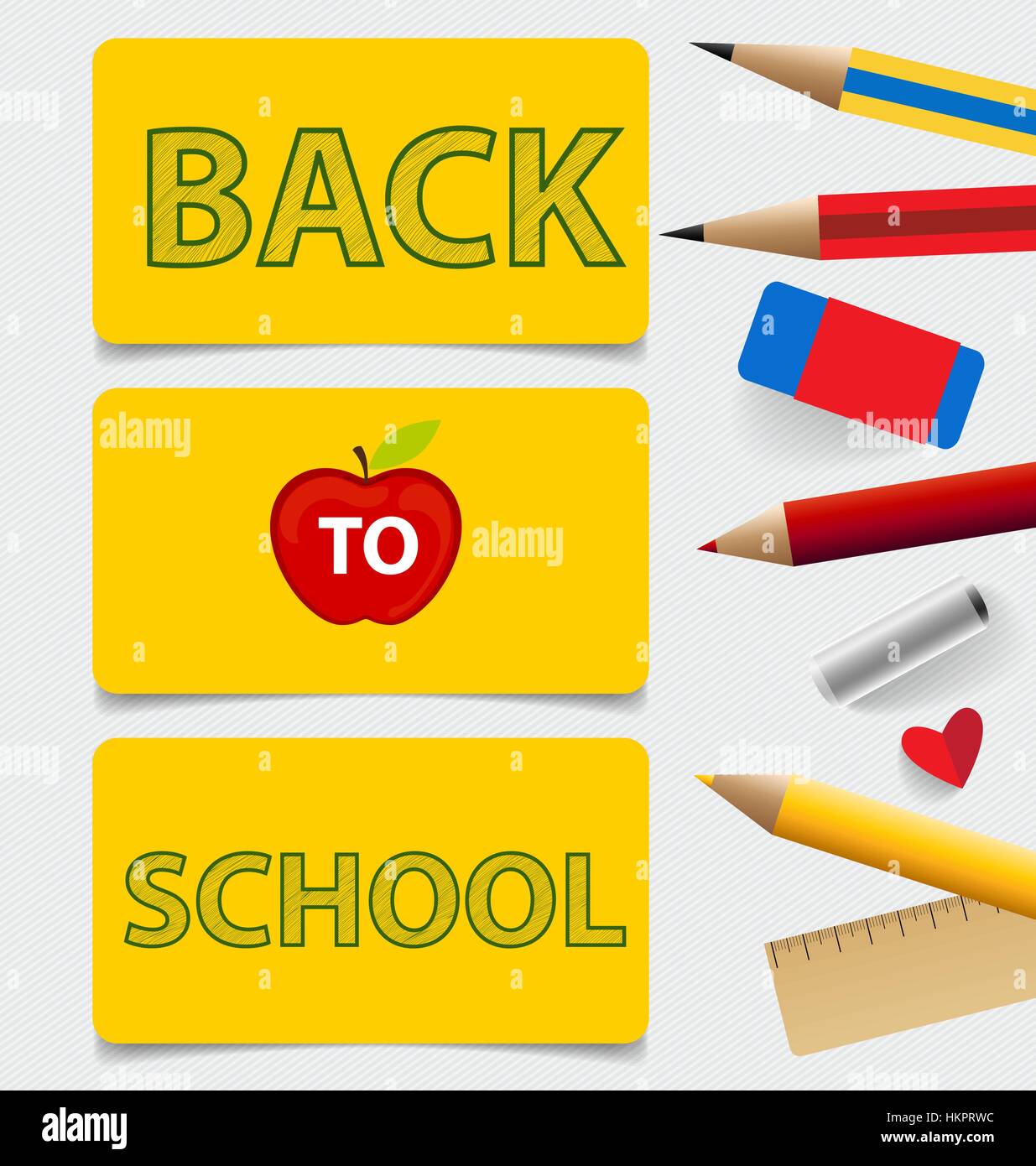 Welcome back to school. Cute note papers, vector illustration Stock ...