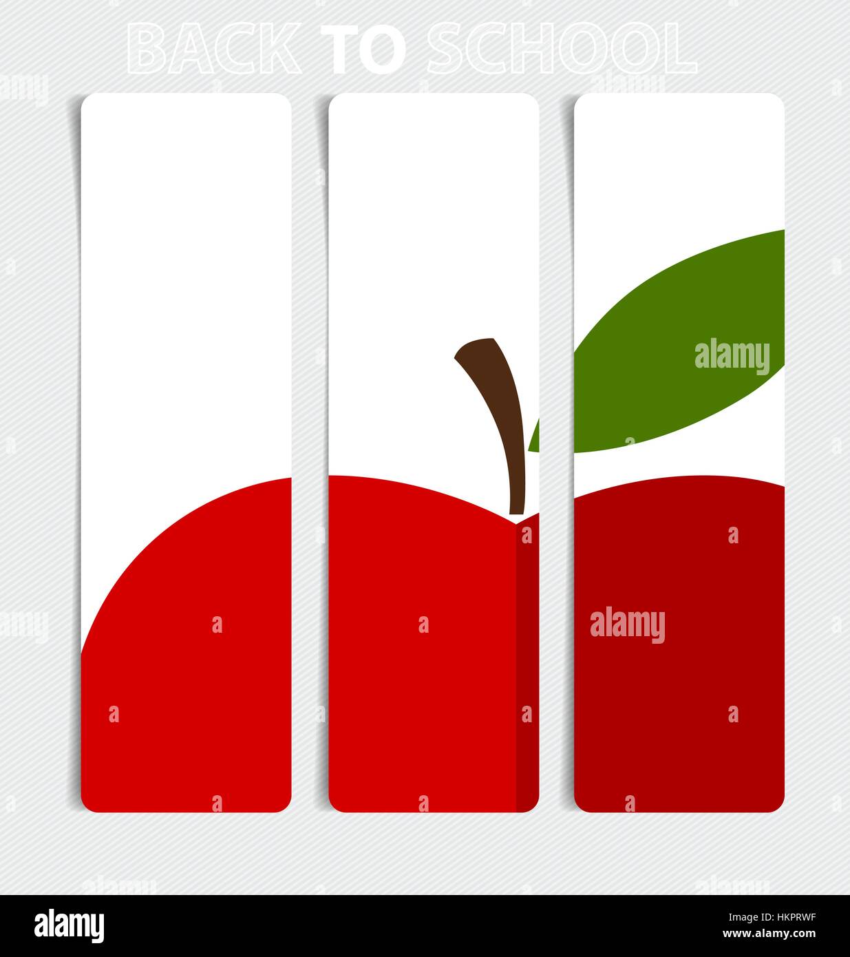 Cute note papers with red apple, welcome back to school. Vector ...