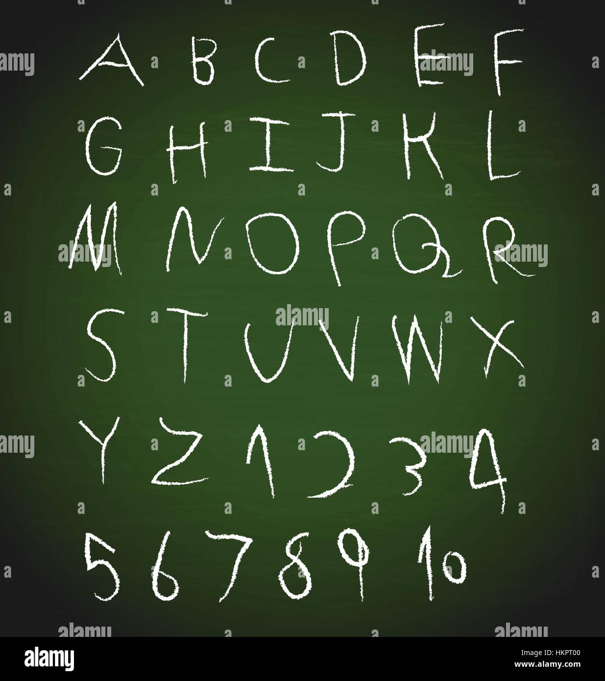 Chalk hand drawing alphabet design, vector illustration Stock Vector ...