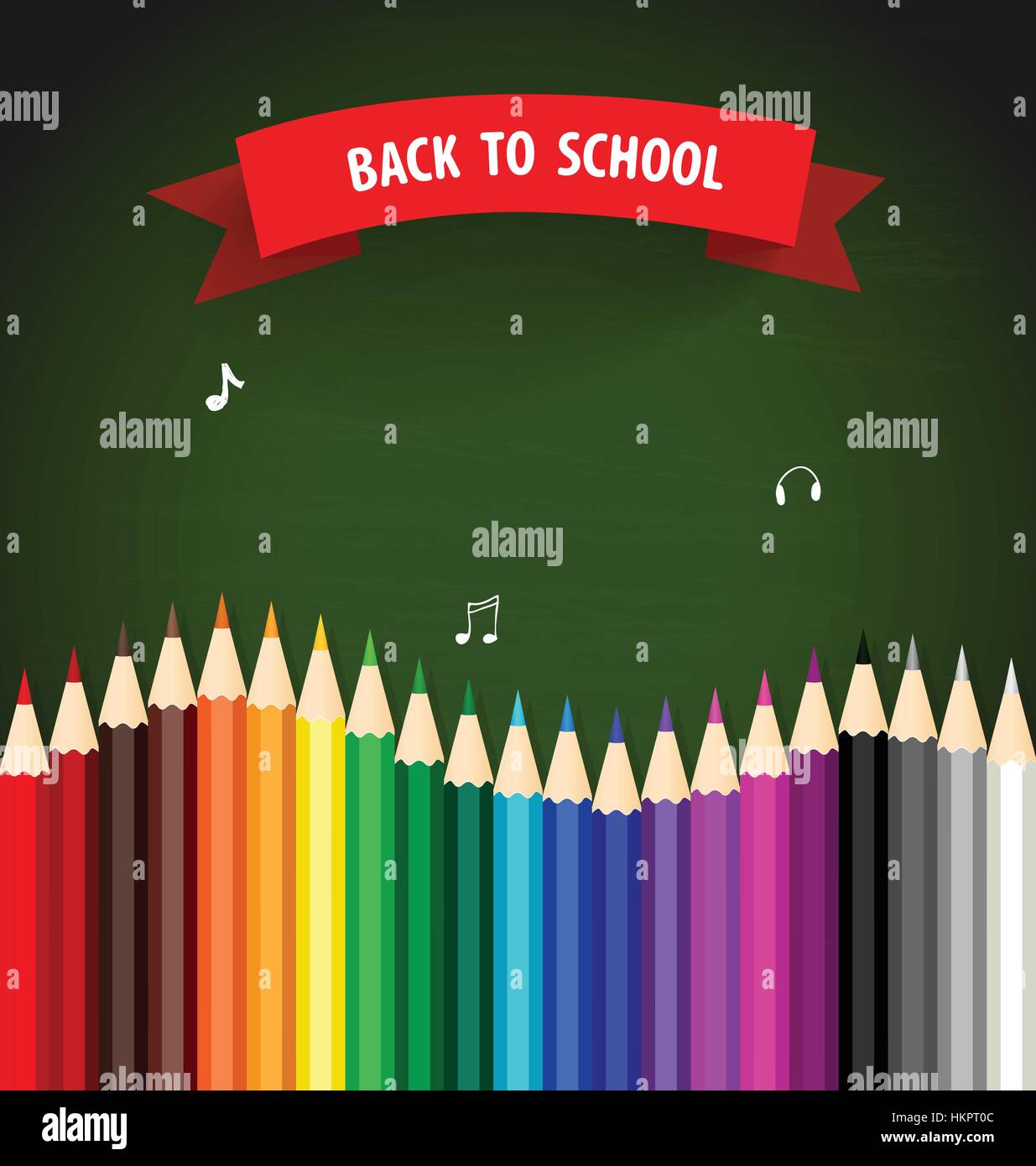 Welcome back to school with colour pencils background, vector ...