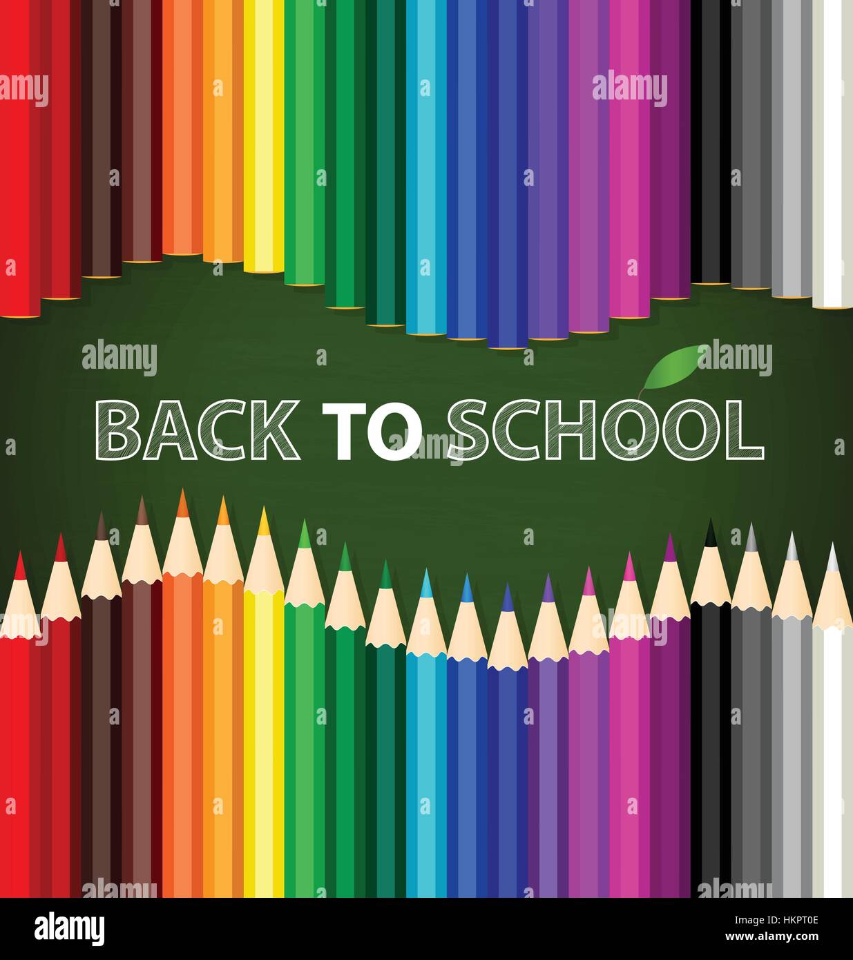 Welcome back to school with Color pencils background, vector ...