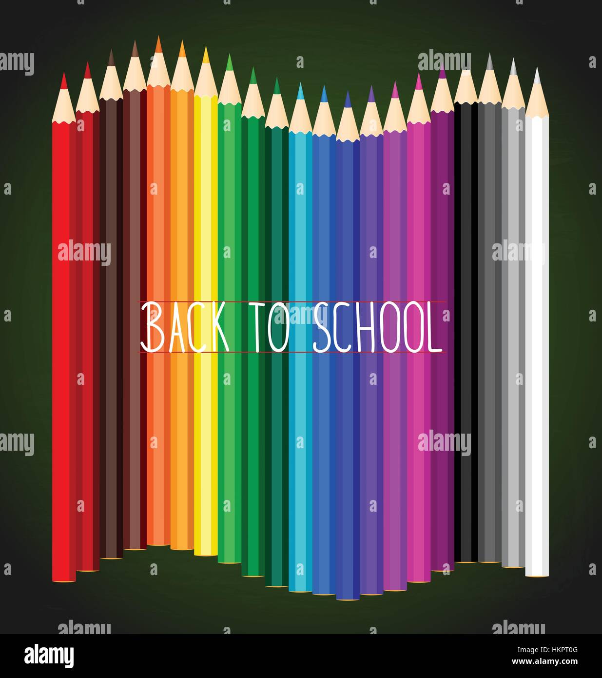 Welcome back to school with Color pencils background, vector ...