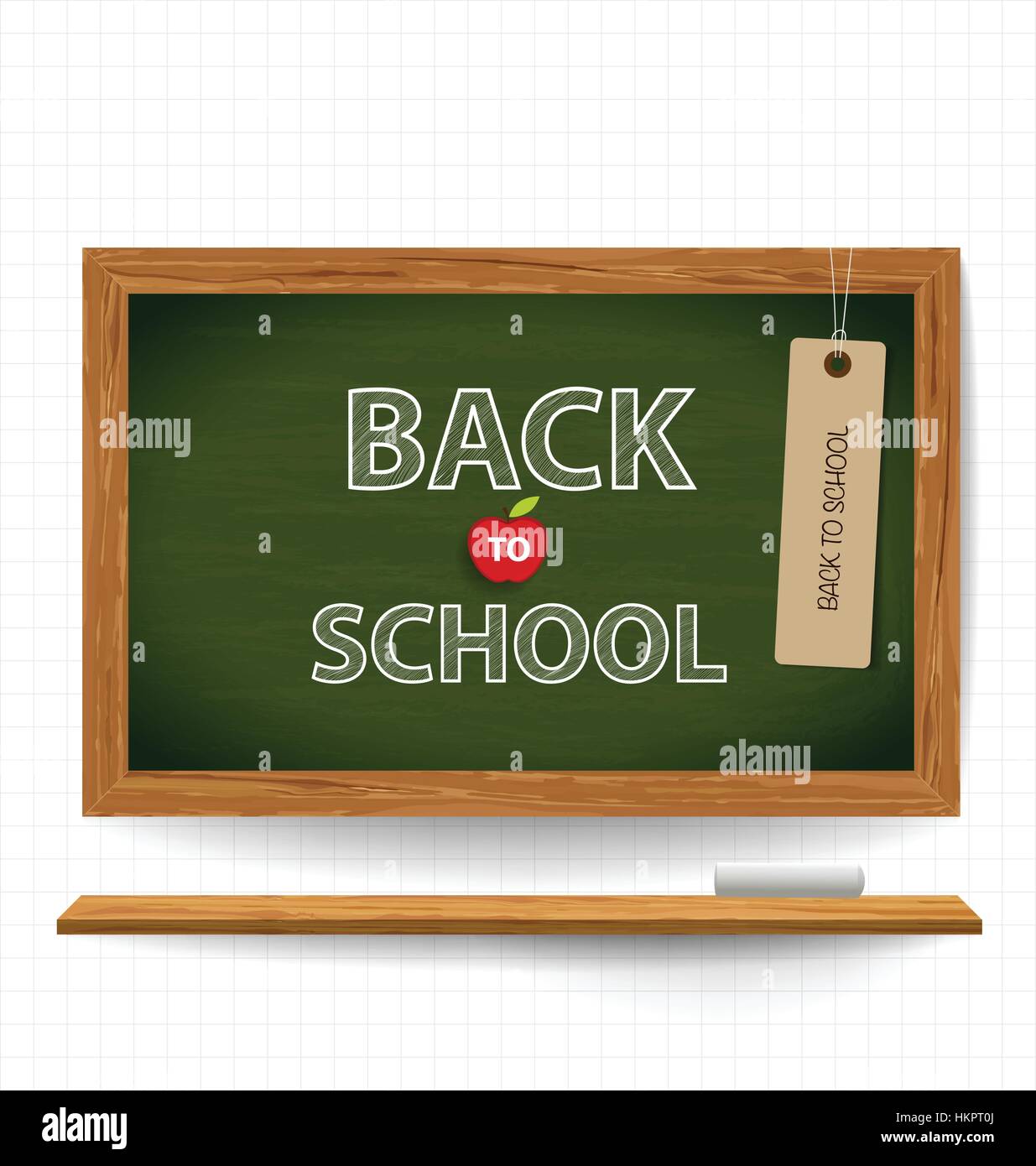 Welcome back to school with blackboard, vector illustration Stock ...