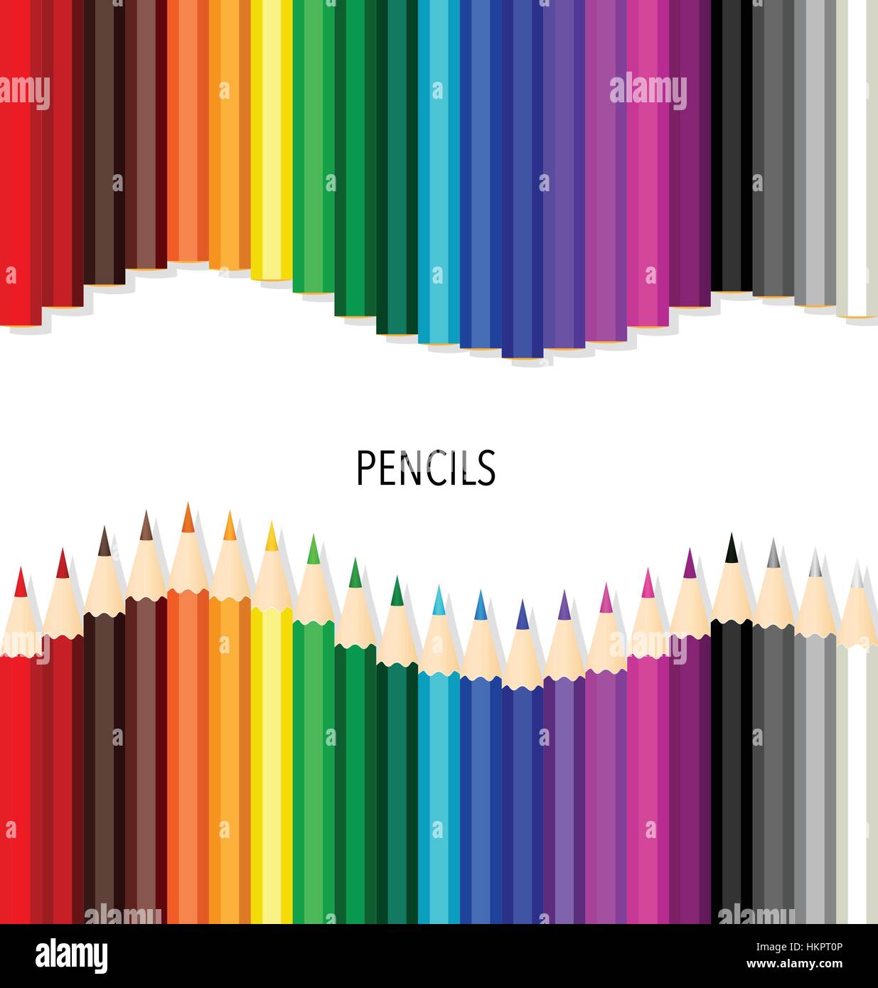 Colour pencils on white background, vector illustration Stock Vector ...