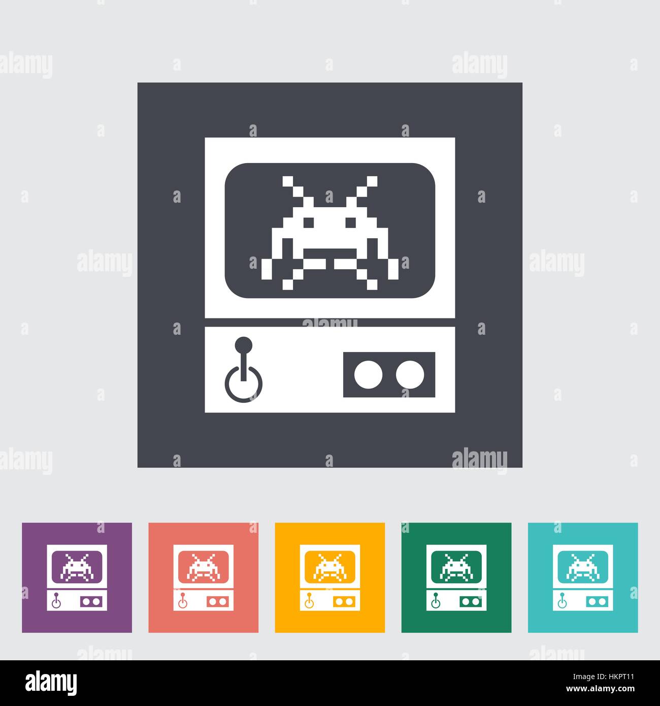 Retro Arcade Machine. Single flat icon on the button. Vector ...