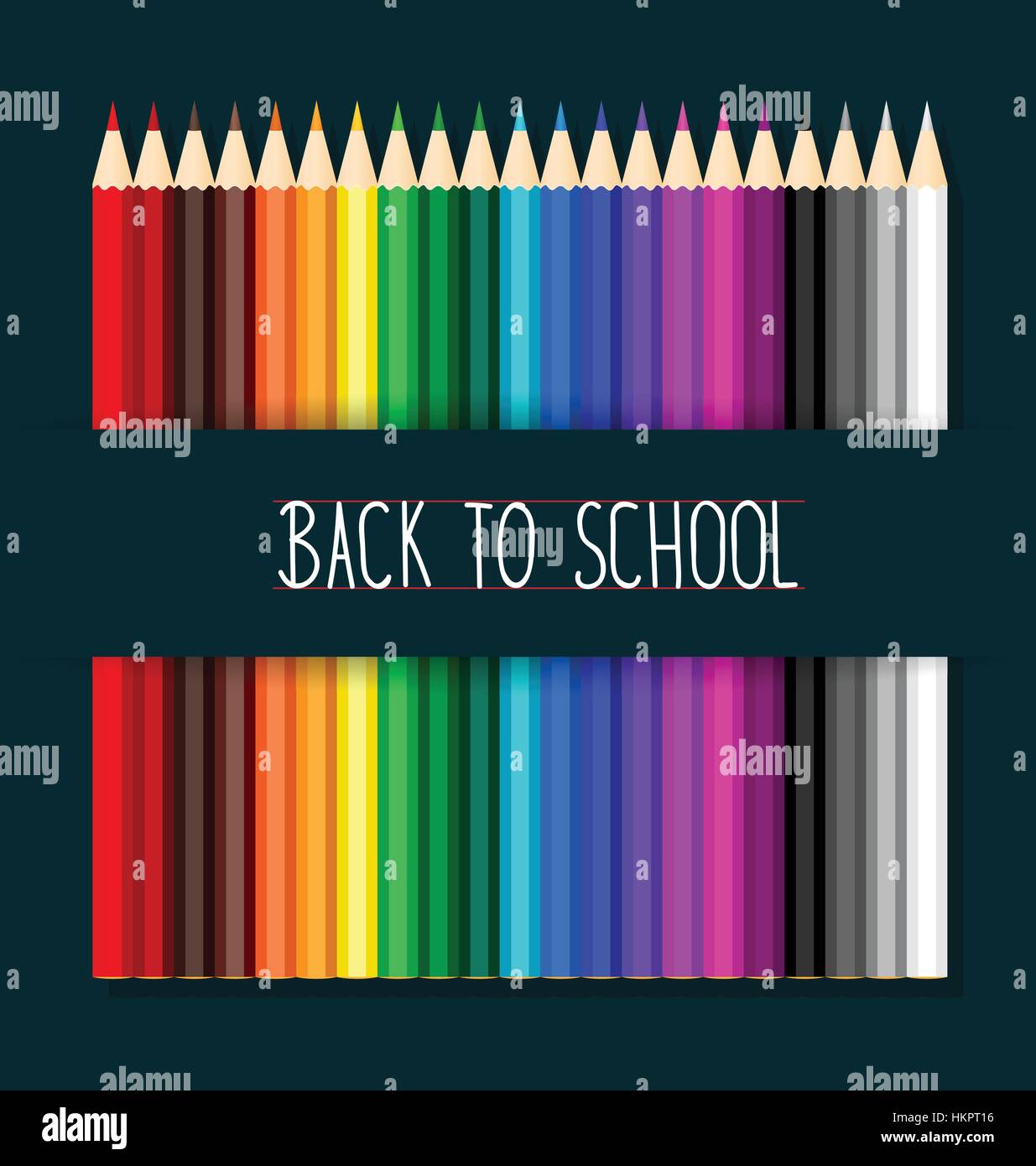 Welcome back to school with Colour pencils background, vector ...