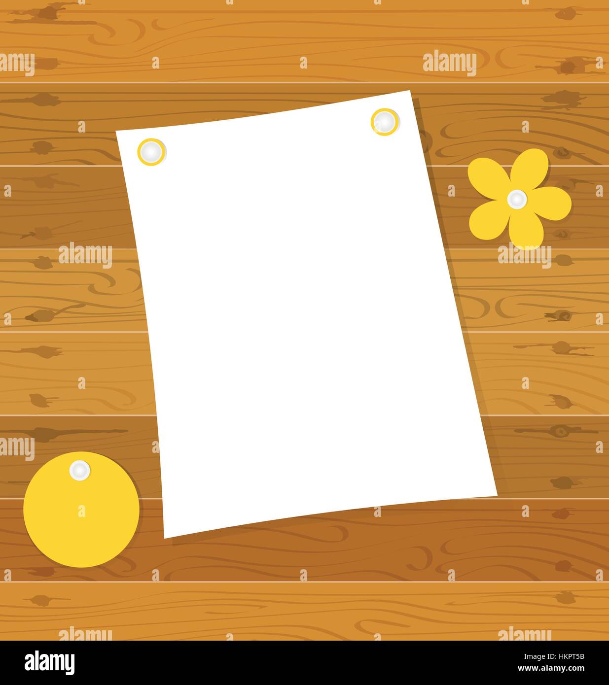 Note book on a wooden desk. Vector illustration Stock Vector Image ...