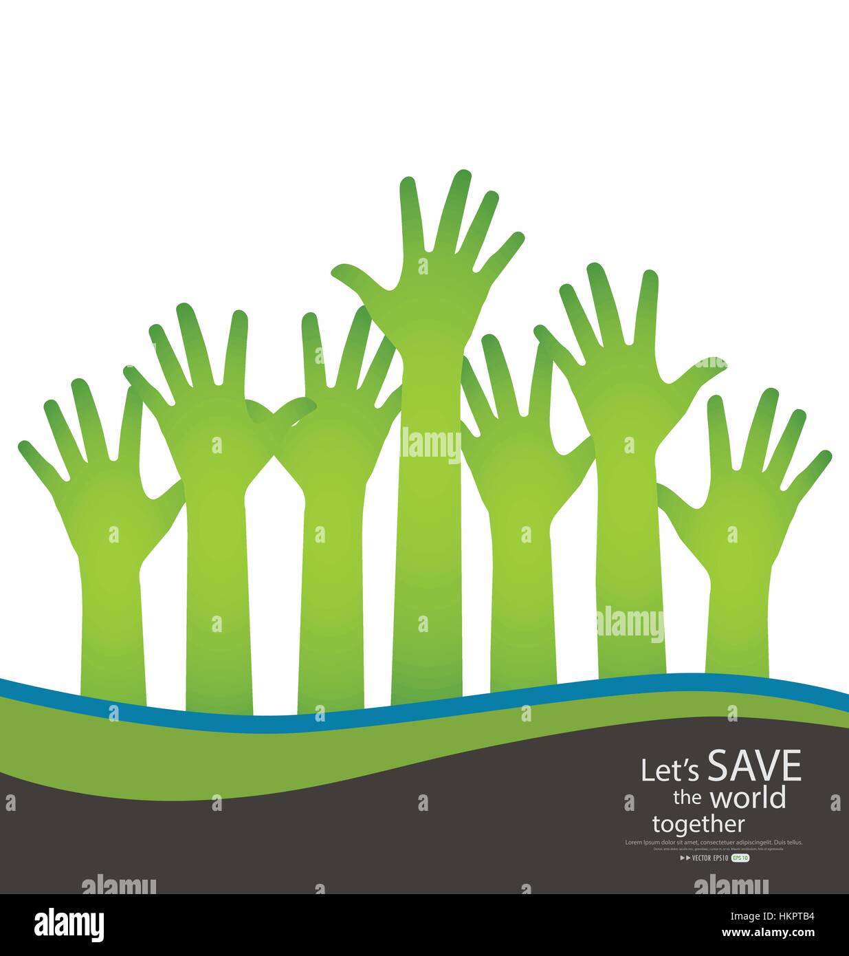 Raised hands. Vector illustration Stock Vector Image & Art - Alamy