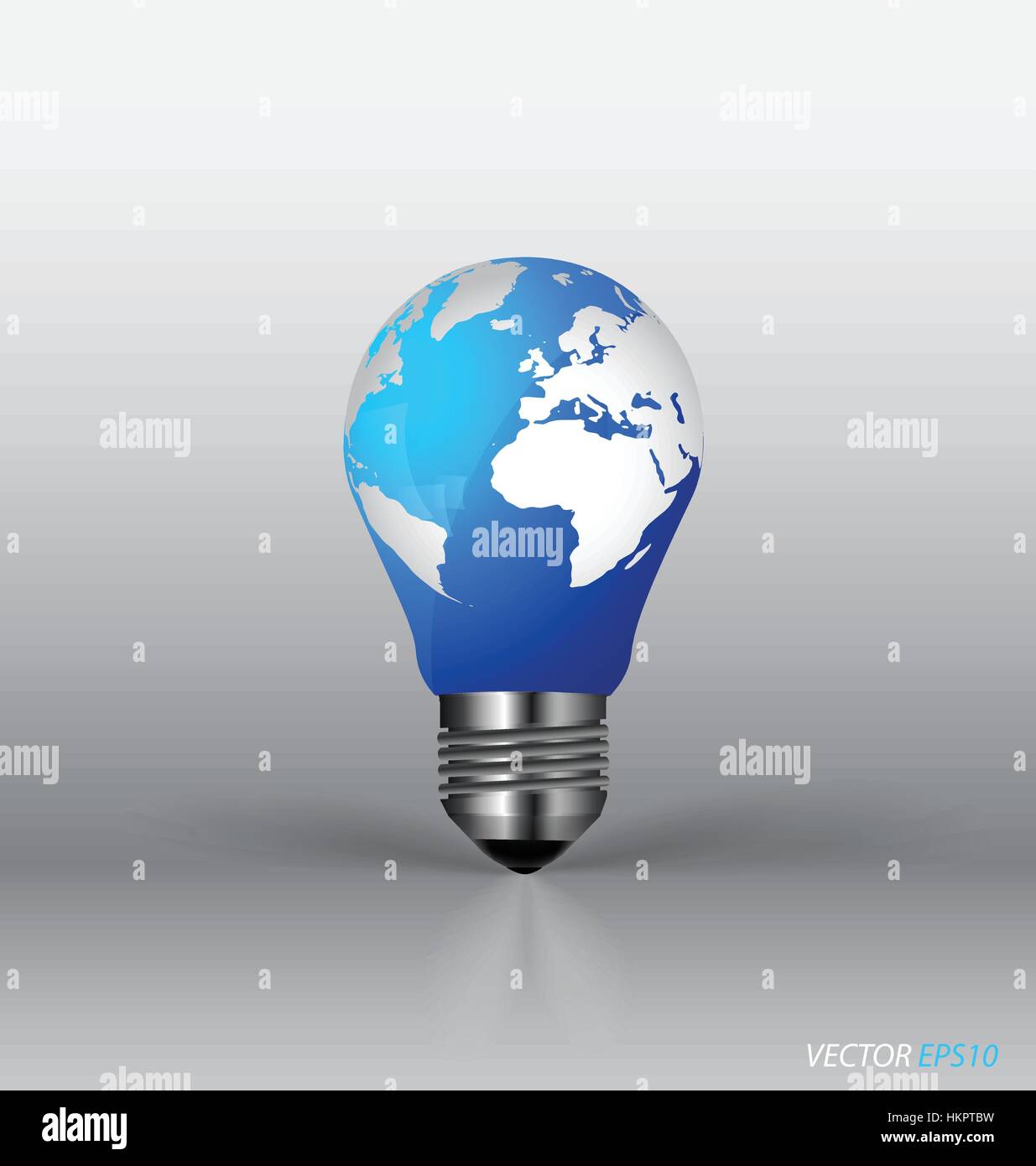 A light bulb with modern globe. Vector illustration Stock Vector Image ...