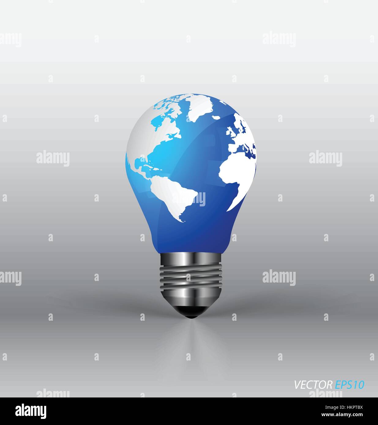 A light bulb with modern globe. Vector illustration Stock Vector Image ...
