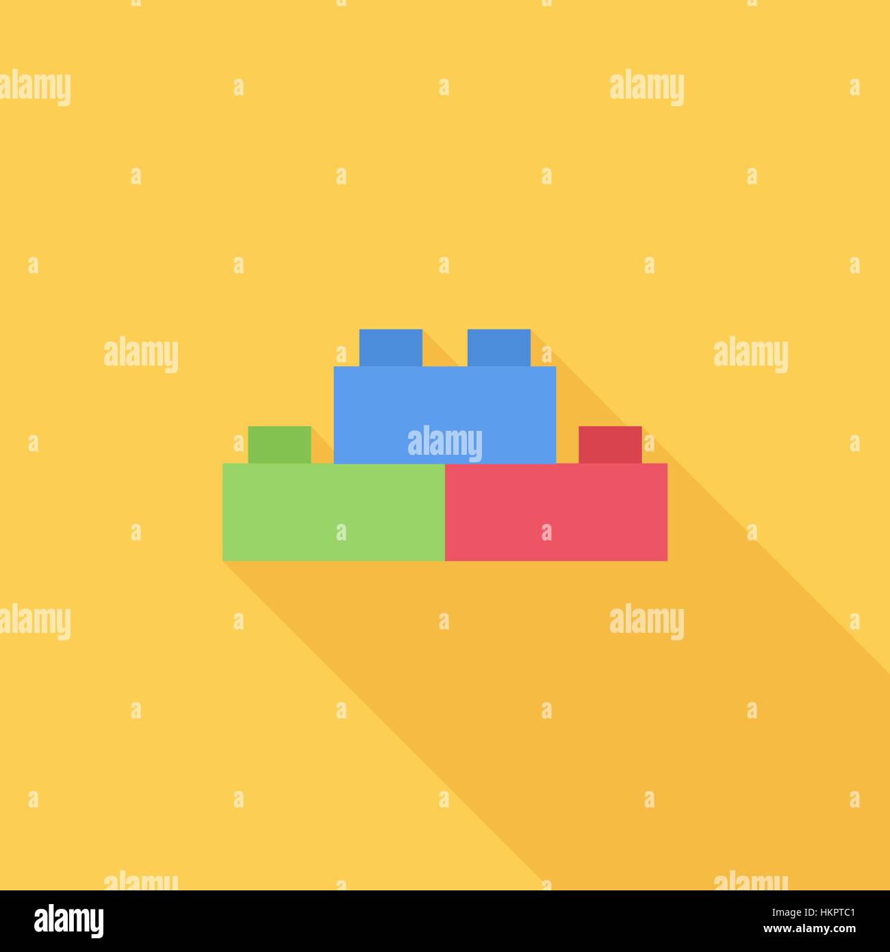 Building block icon. Flat vector related icon with long shadow for web ...